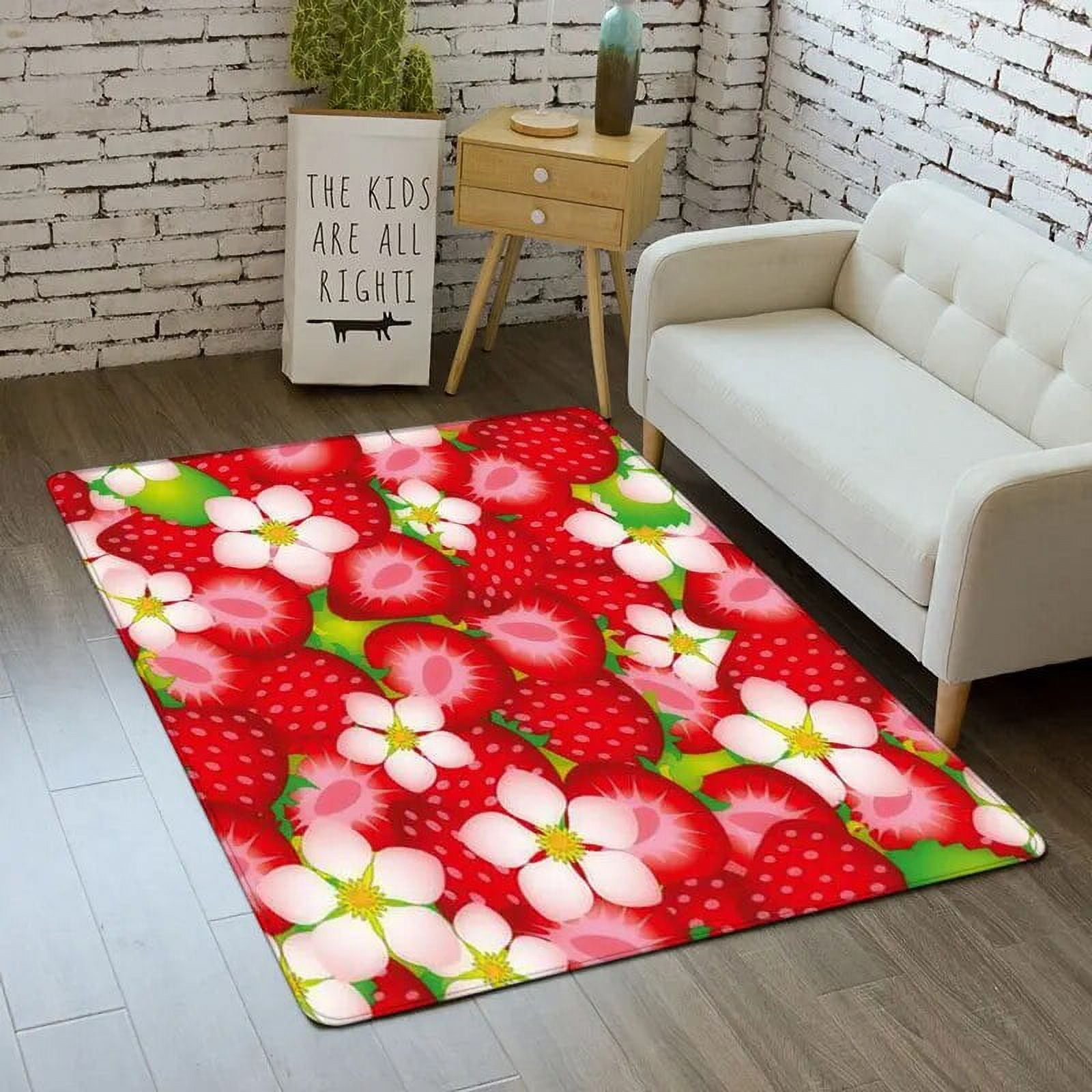 Large Carpet Strawberry Fruit Pattern Carpet Living Room Sofa Rug ...