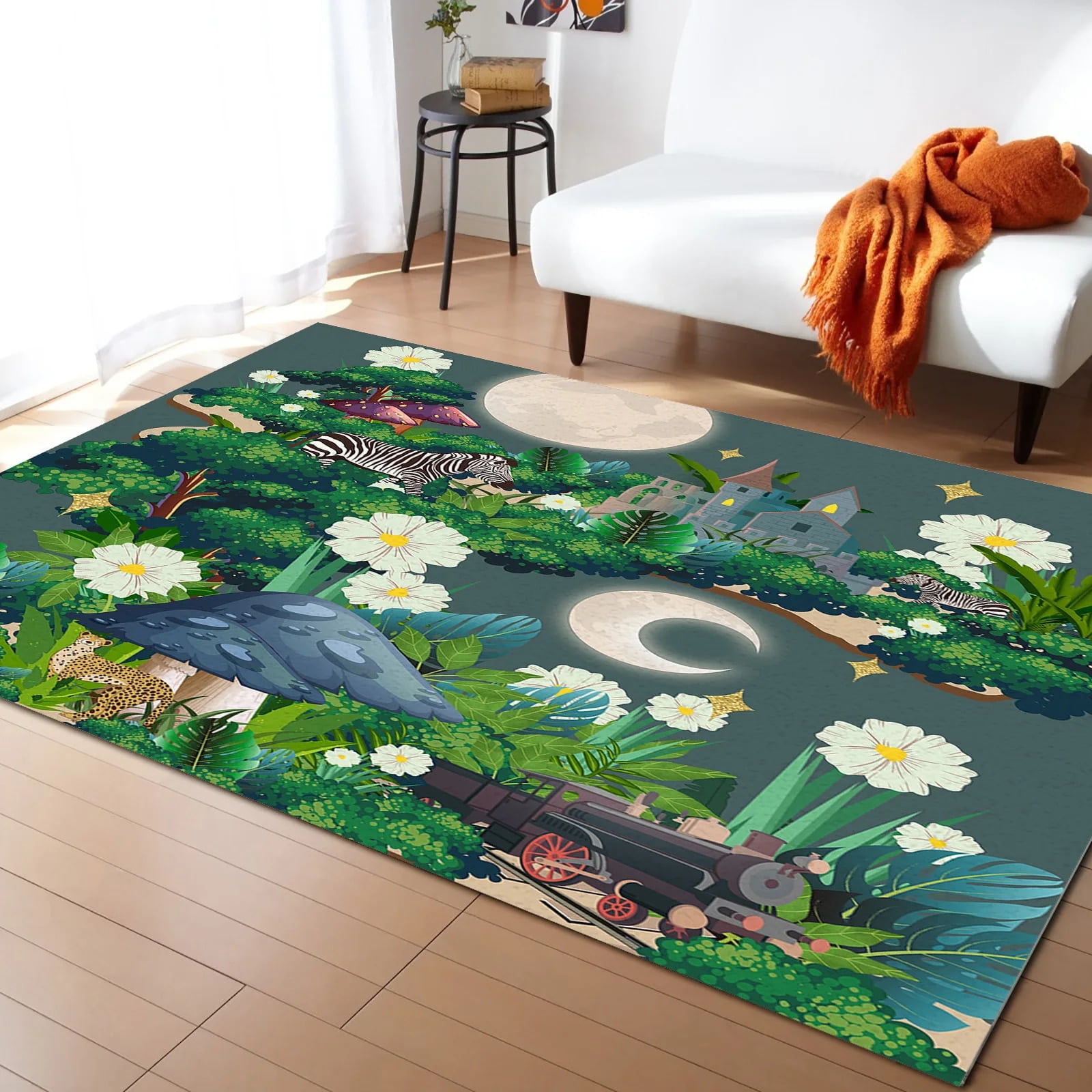 Large Carpet Tropical Jungle Leaves Carpets for Living Room Bedroom ...