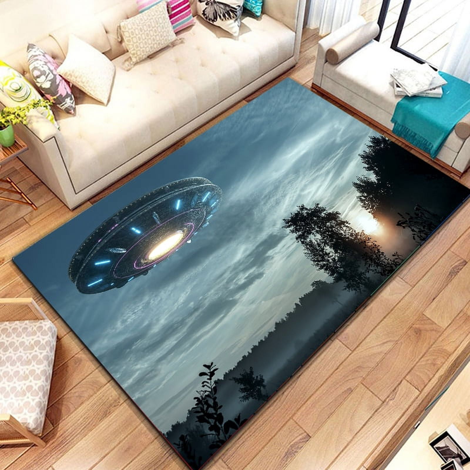 Large Carpet UFO Alien Carpet Mystery Science Fiction Theme Rugs for ...