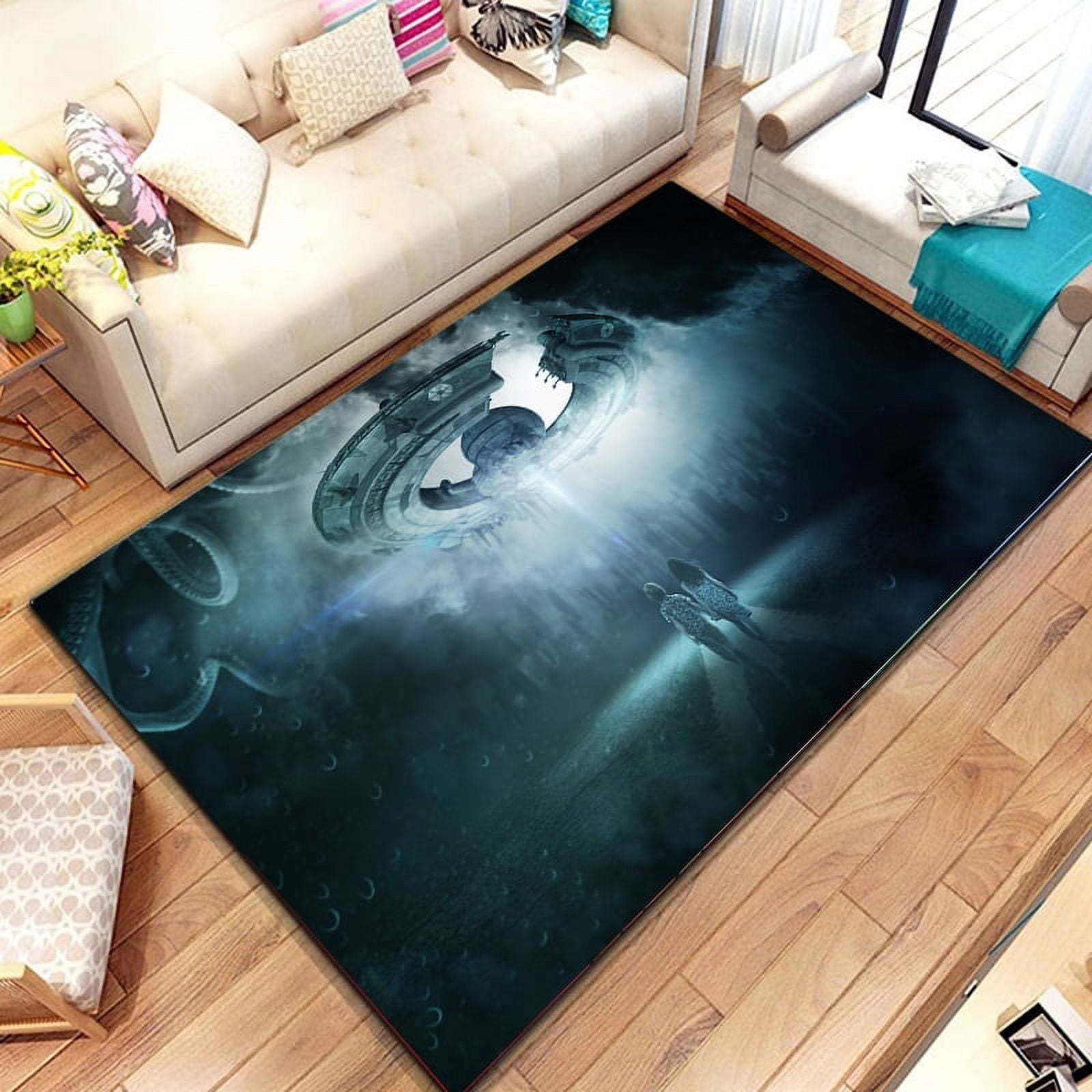 Large Carpet UFO Alien Carpet Mystery Science Fiction Theme Rugs for ...
