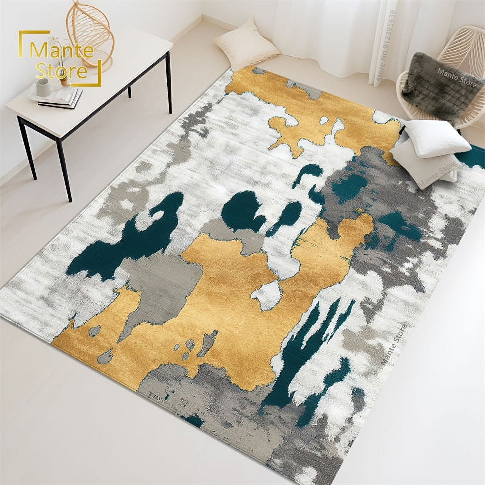 Large Carpet Vintage Style Center table rug With Abstract Painting ...