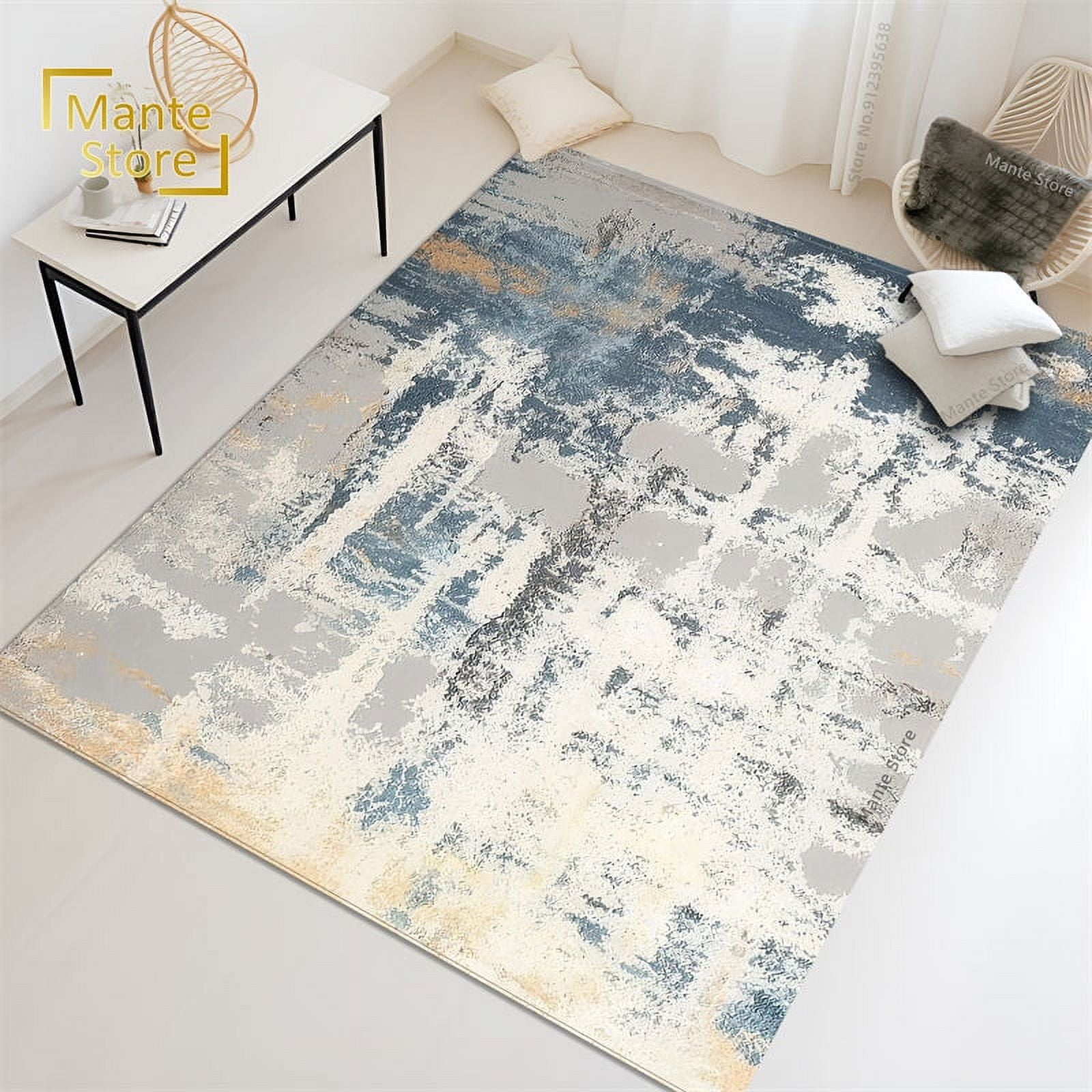 Large Carpet Vintage Style Center table rug With Abstract Painting ...
