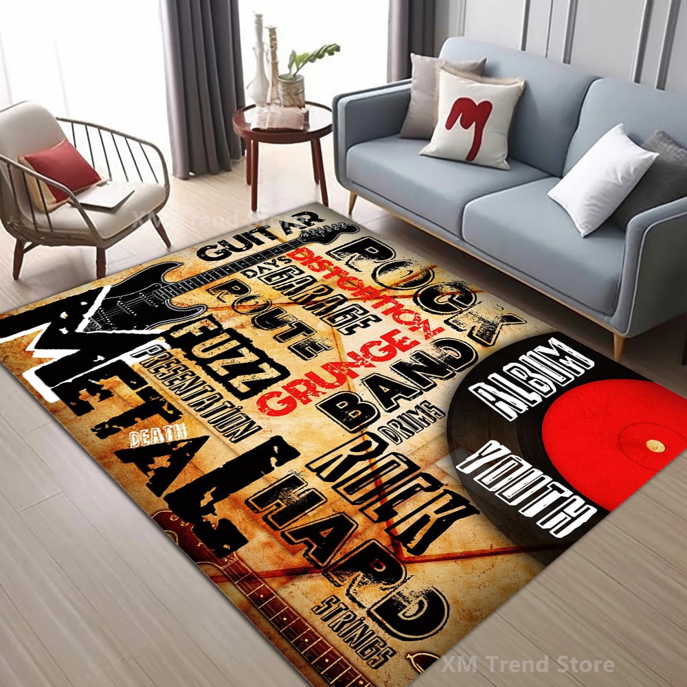 Large Carpet Vinyl Records Area Rug Music Carpet Rug for Living Room ...