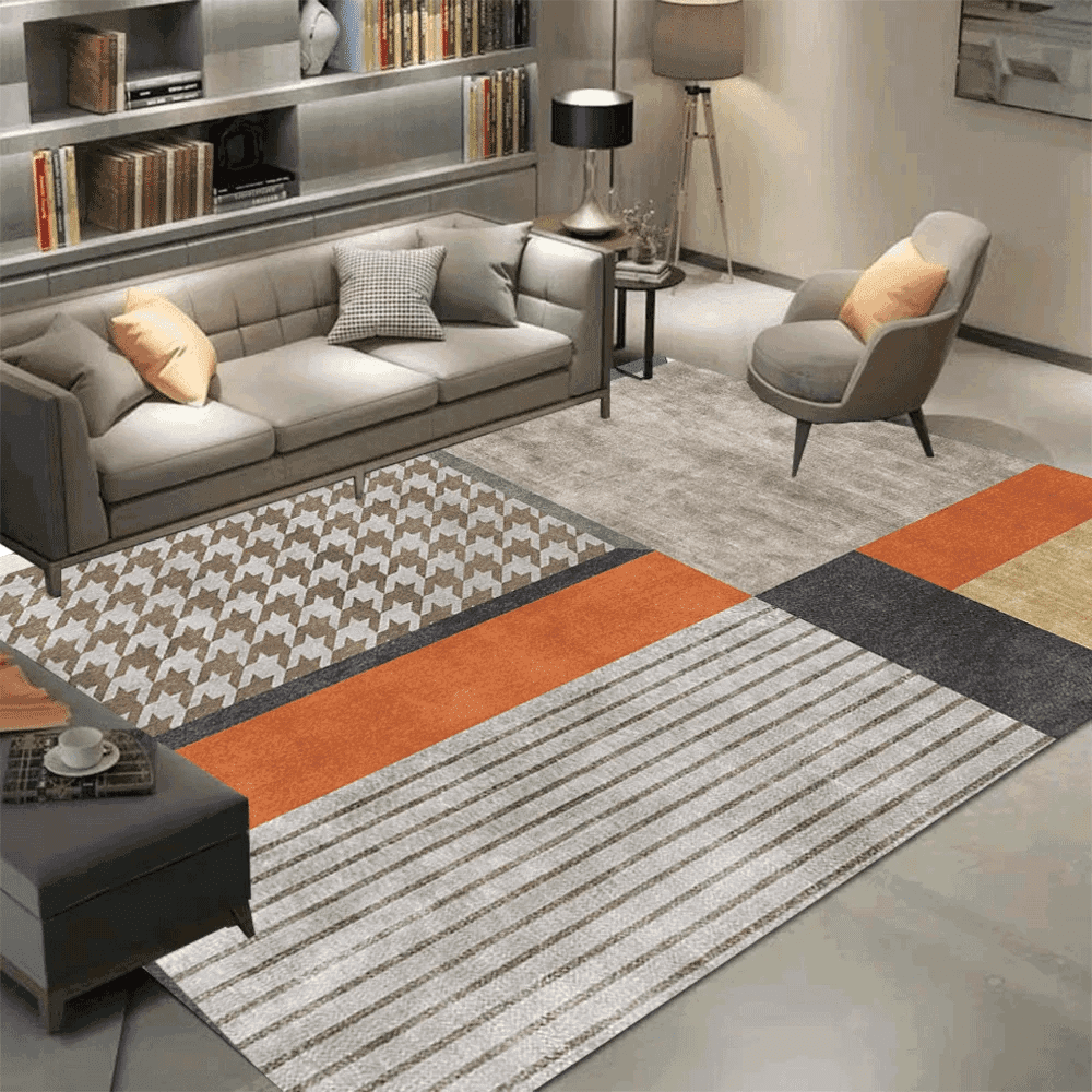 Large Carpet Washable Floor Lounge Rug Geometry Carpets for Living Room ...