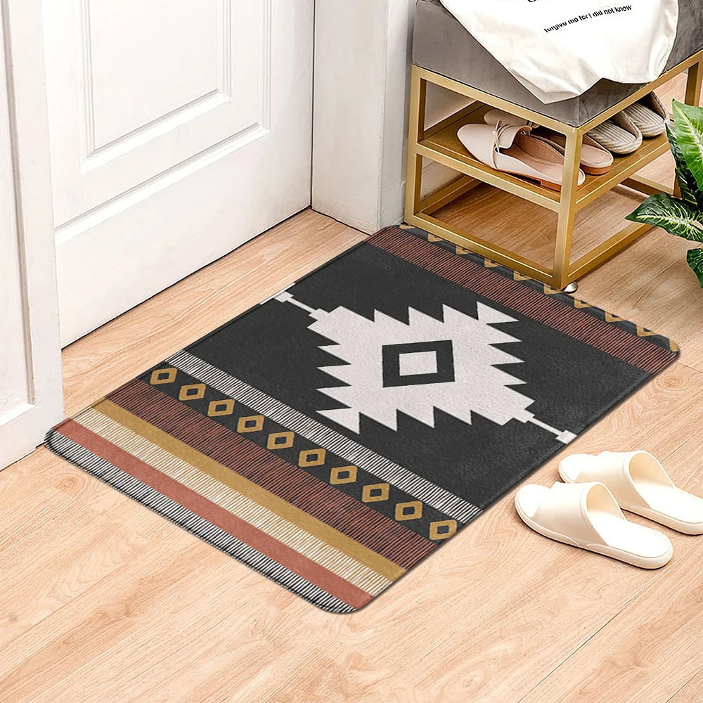 Large Carpet Wood Grain Geometry Print Rugs Bedroom Bathroom Door Mat ...