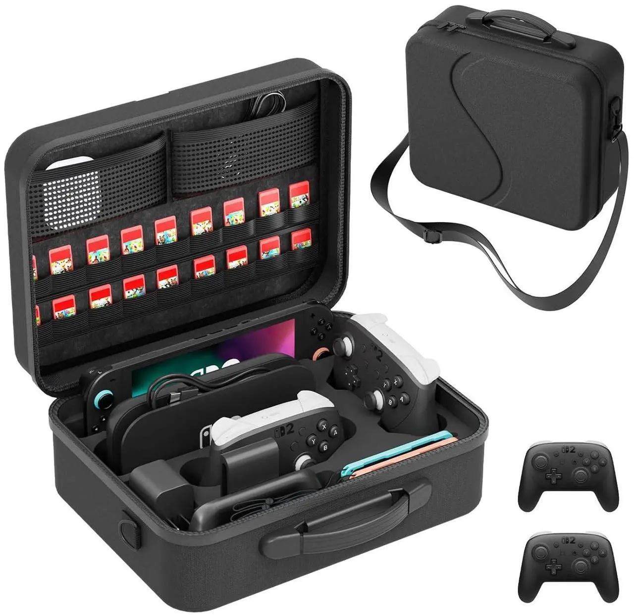 Large Carrying Case for Switch 2 2025, Hard Shell All in One Organizer ...
