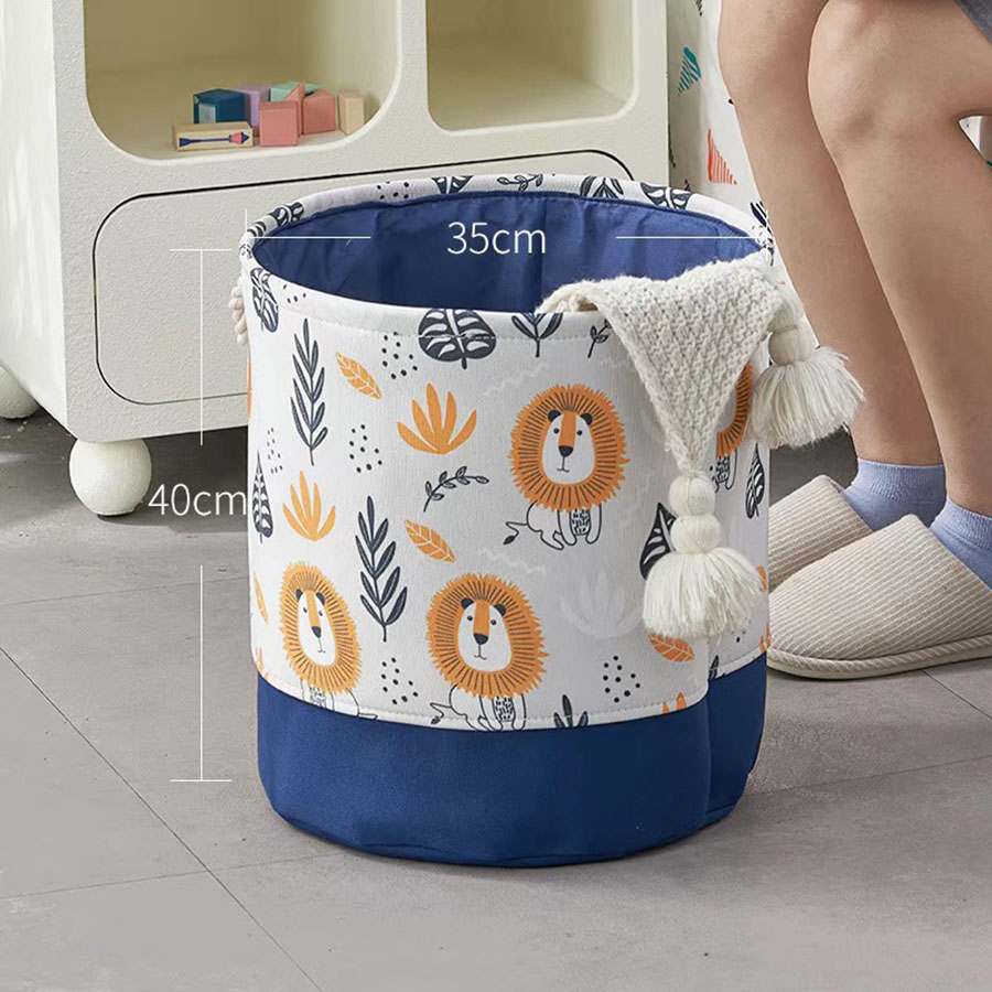 Large Cartoon Lion Laundry Basket Canvas Foldabe Laundry Hamper Kids ...
