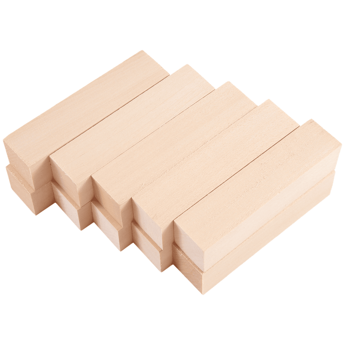Large Carving Wood Blocks (10 Pack) 4 x 1 Inches Unfinished Basswood ...
