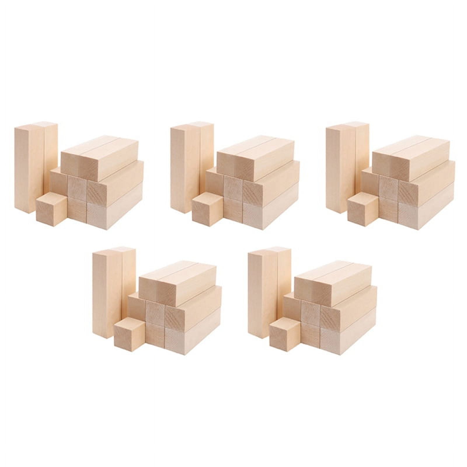 Large Carving Wood Blocks (50 Pack) 4 X 1 X 1 Inches Unfinished ...