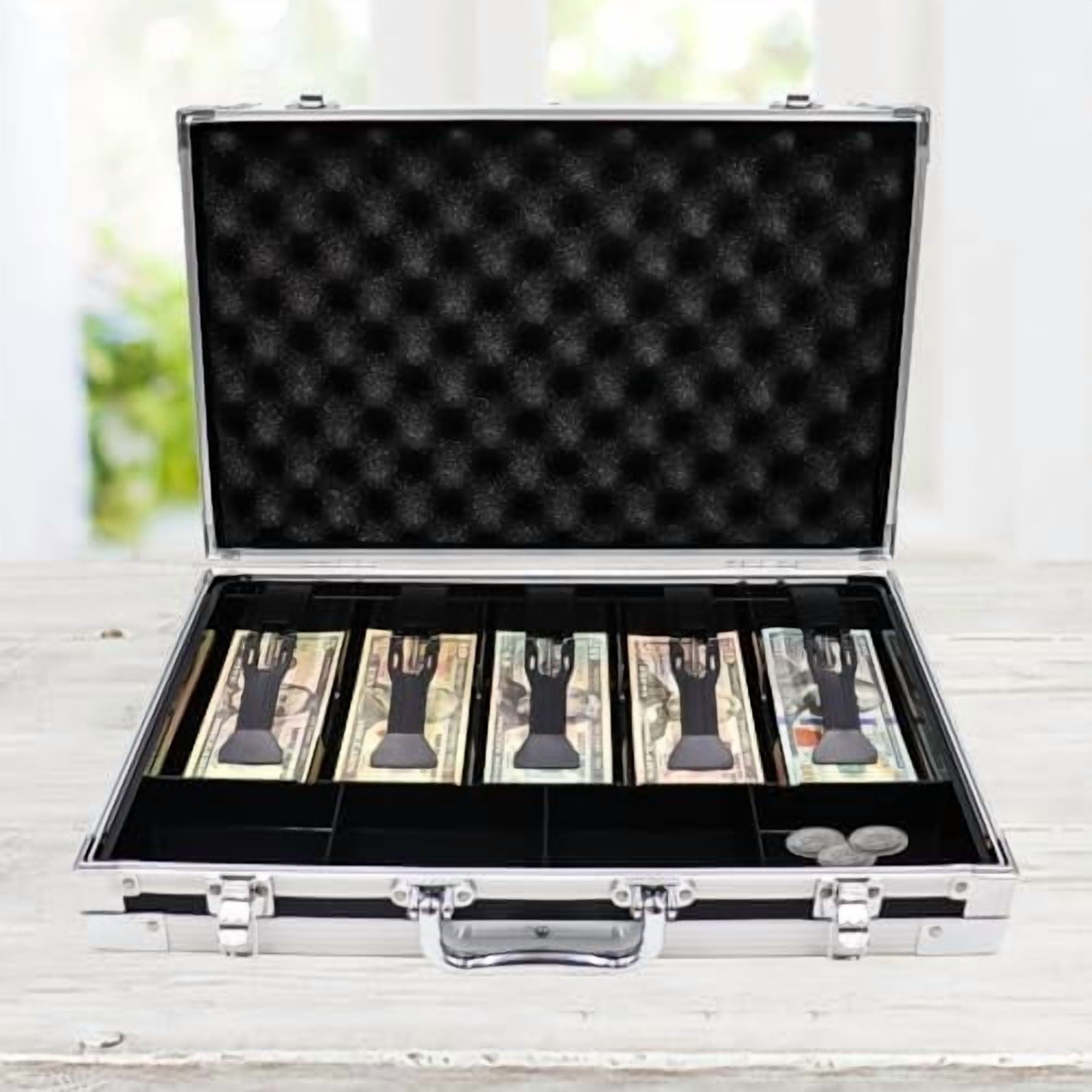 Large Cash Box with Money Tray, Lockable Money Box for Cash, Large Cash ...