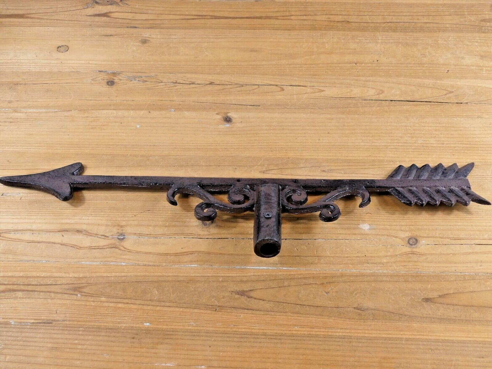 Large Cast Iron Weathervane Arrow Top Lightning Rod 22" Long Rustic ...