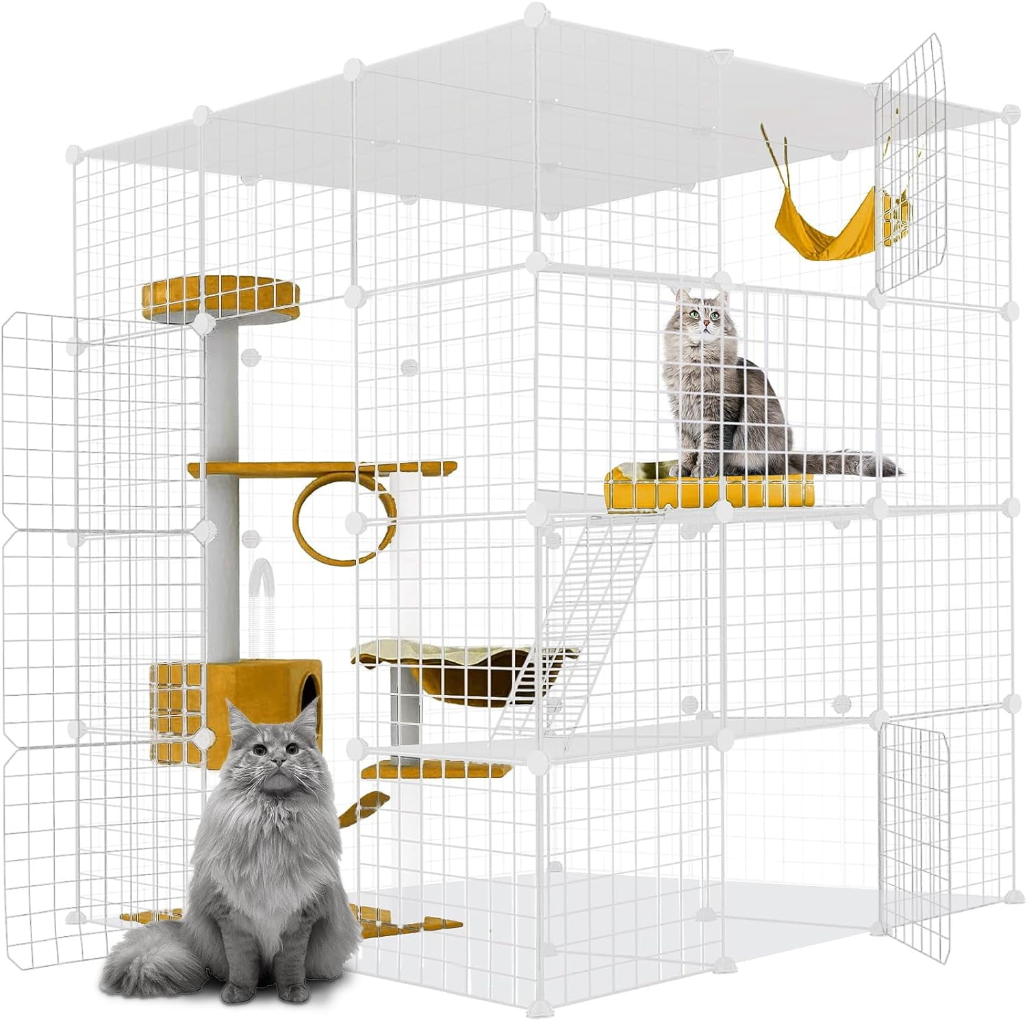 Large Cat Cage,Cat Cage Enclosure Indoor DIY Cat Playpen Detachable ...