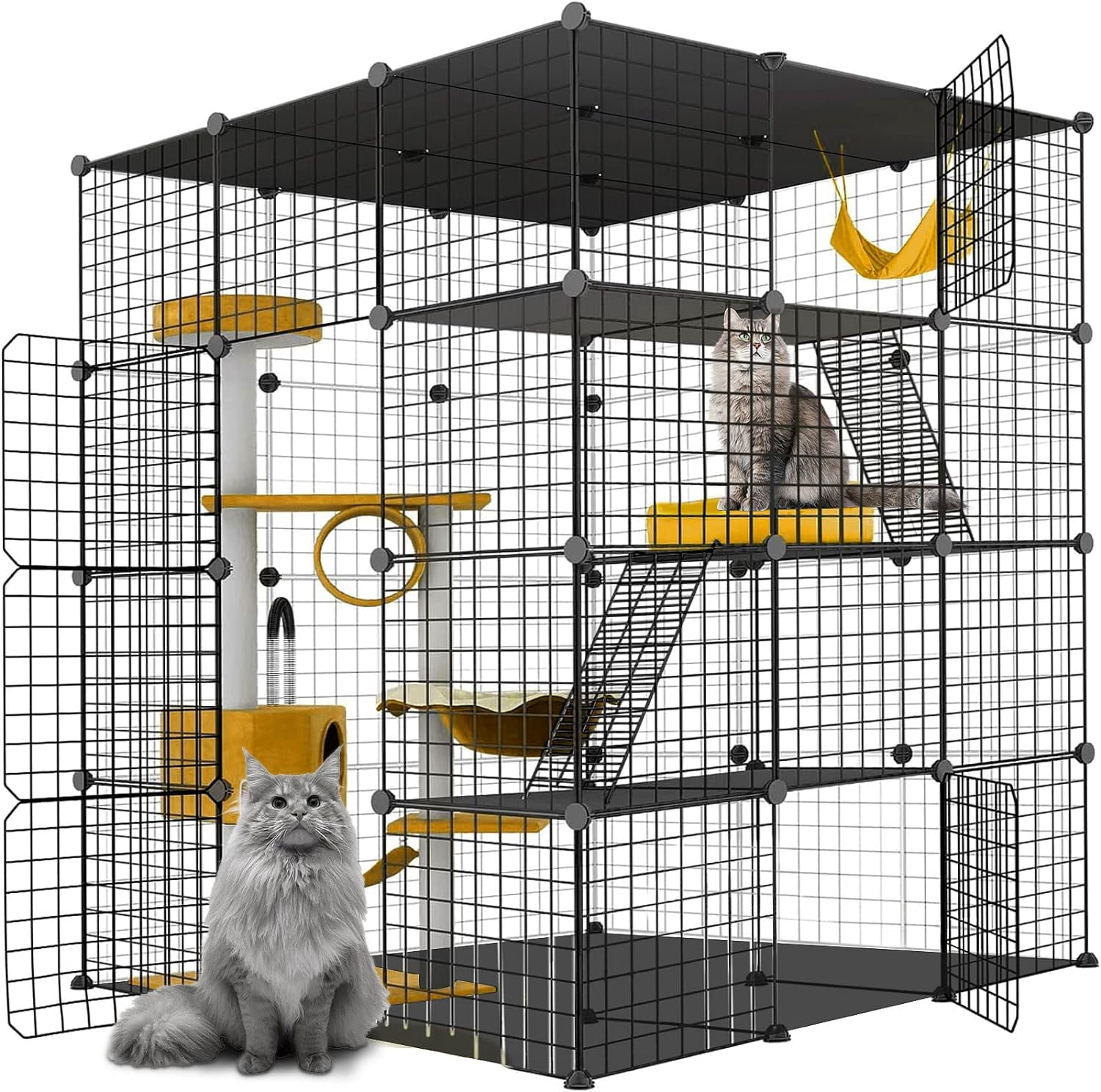 Large Cat Cage,Cat Cage Enclosure Indoor DIY Cat Playpen Detachable ...