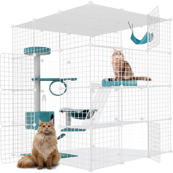 Large Cat Cage Enclosure Indoor DIY Cat Playpen Pet Home Small Animal ...