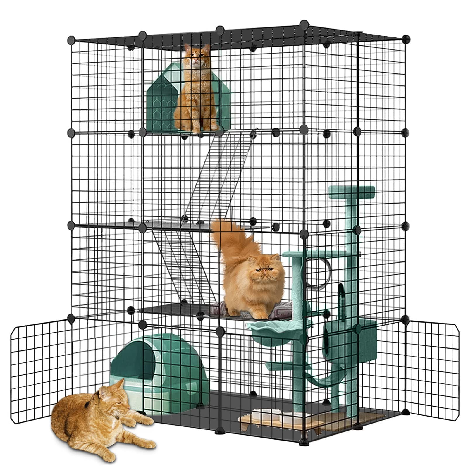Large Cat Cage Enclosure Indoor DIY Cat Playpen Pet Home Small Animal ...