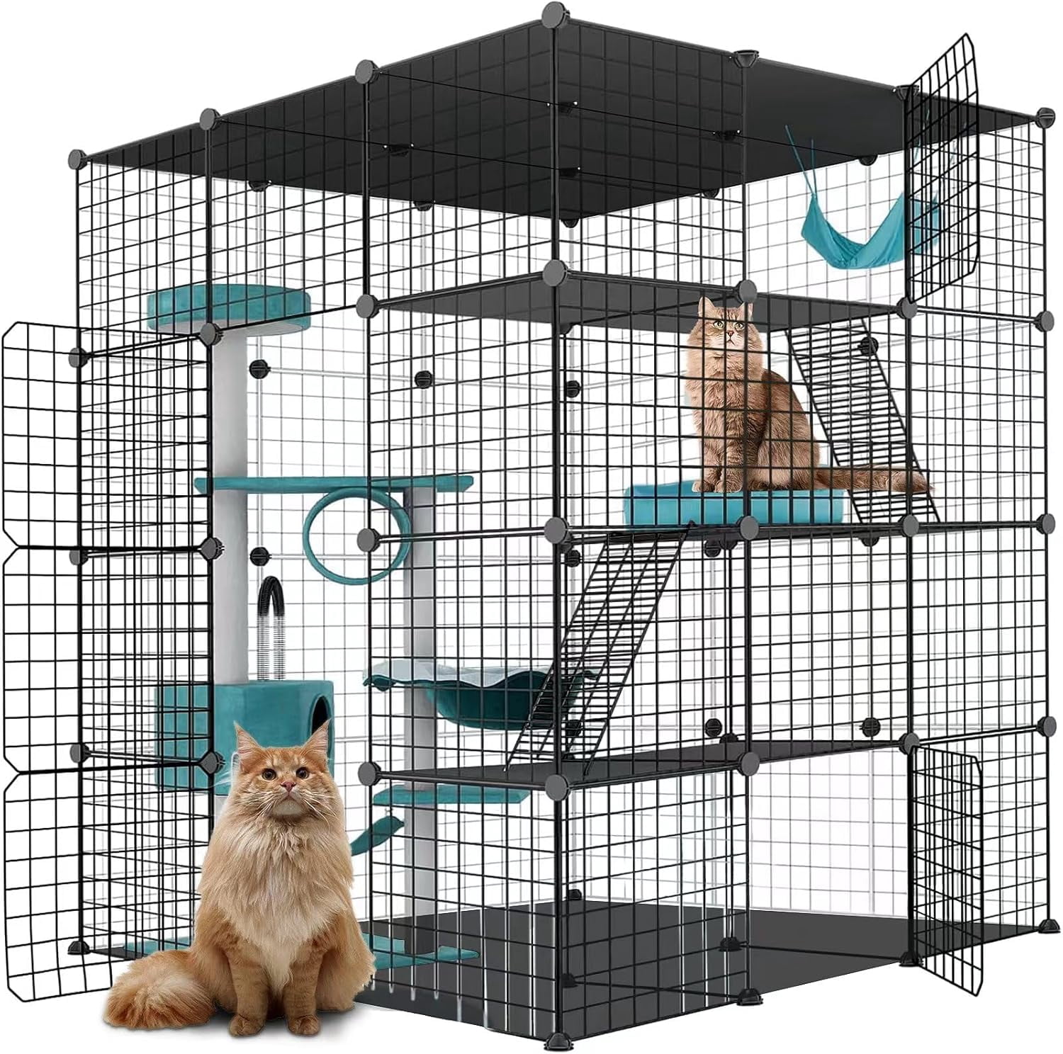 Large Cat Cage Enclosure Indoor DIY Cat Playpen Pet Home Small Animal ...