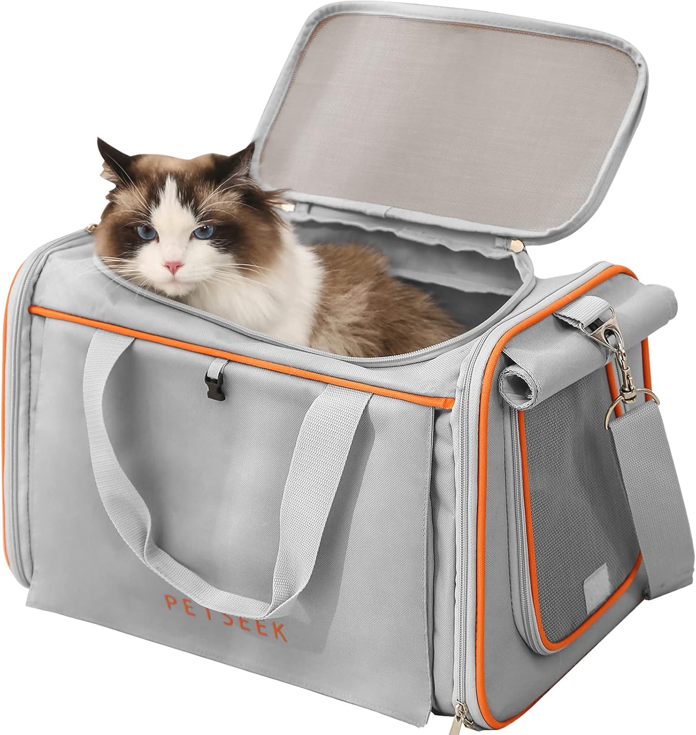 Large Cat Carrier, 14 lbs Load Bearing 18" Airline Approved Pet Carrier ...