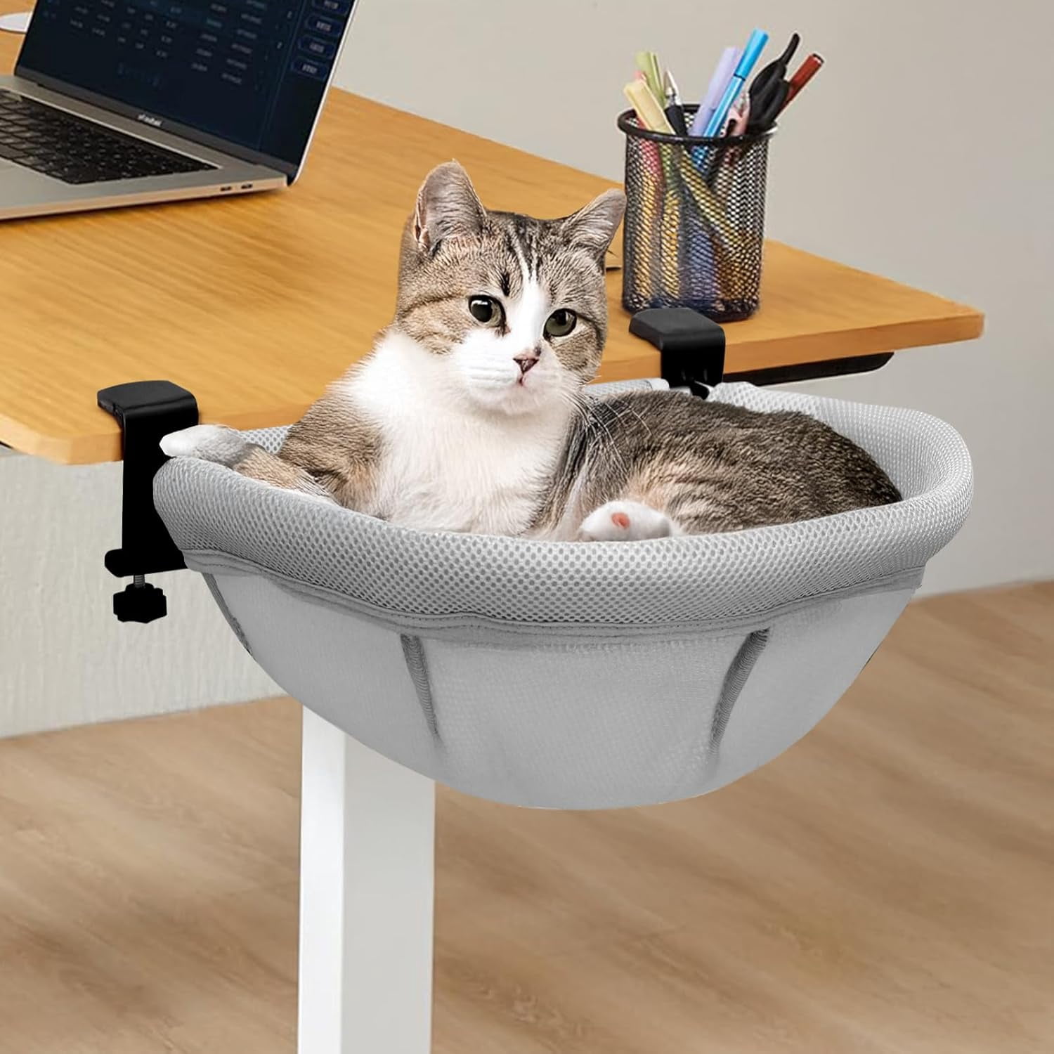 Large Cat Desk Bed – Supports Up to 50 lbs, Spacious 17.5"x14" Sleep ...