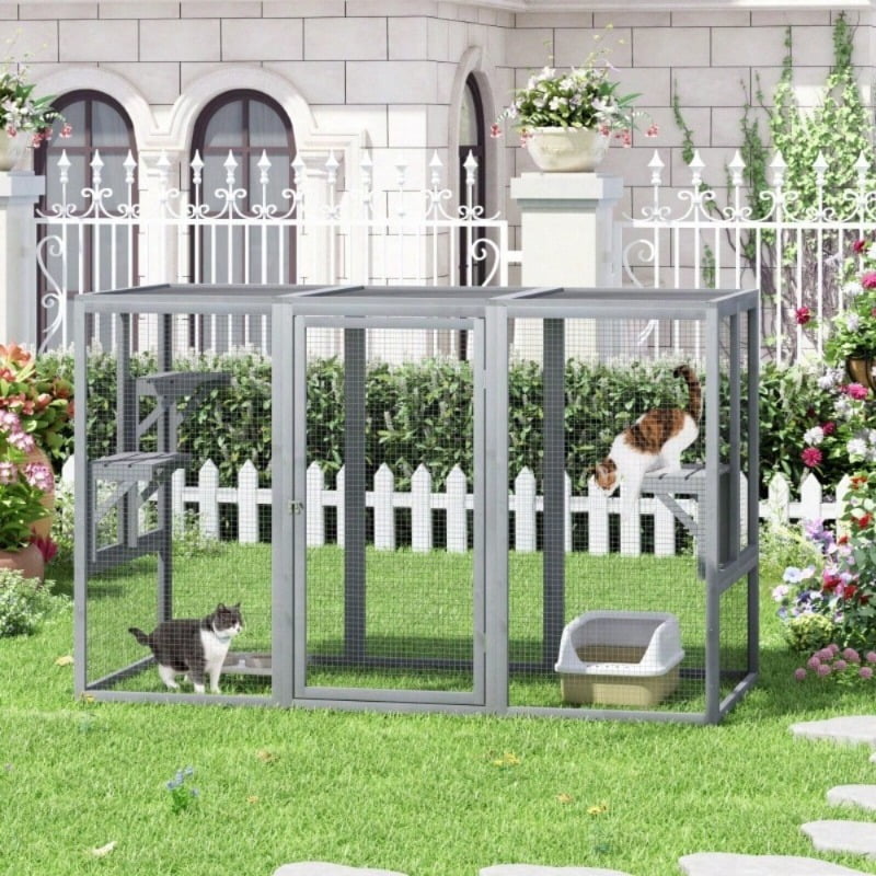Large Cat Enclosure Catio Cage Run House Outdoor Platforms - Walmart.com