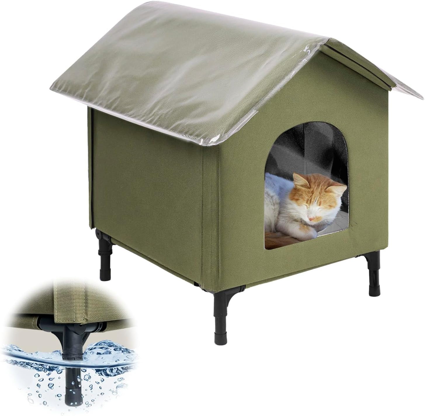 Large Cat House for Outdoor Cats Weatherproof, Indestructible Feral Cat ...