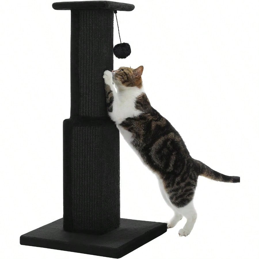 Large Cat Scratching Post 32 Tall Black Scratching Post For Indoor Cats ...