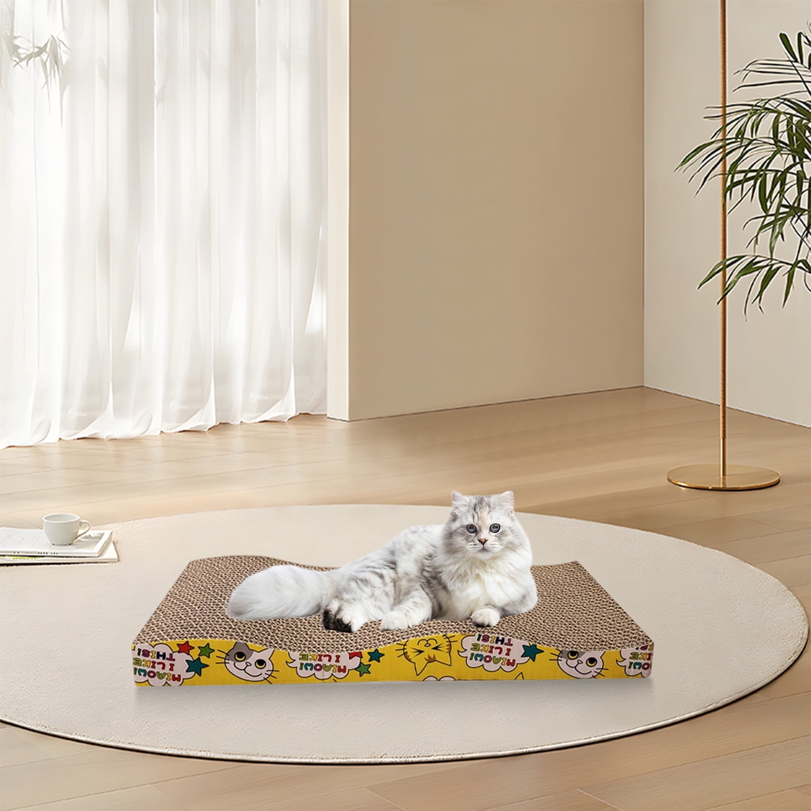 Large Cat Scratching Post Bed Combo, Corrugated Cardboard Scratch Pad ...