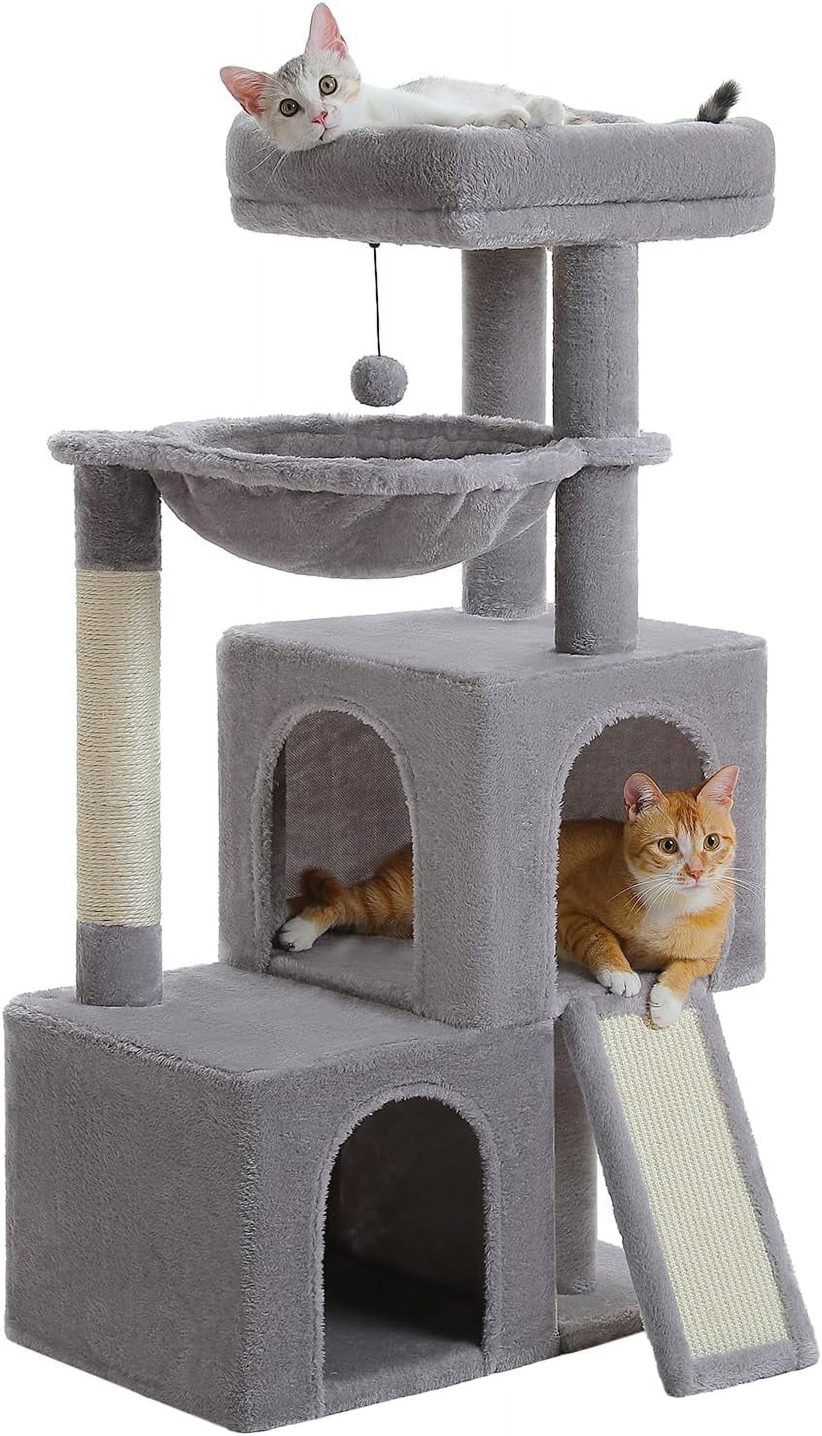 Large Cat Tree, 41 Inches Multi-Level Cat Tower with 2 Spacious Condos ...