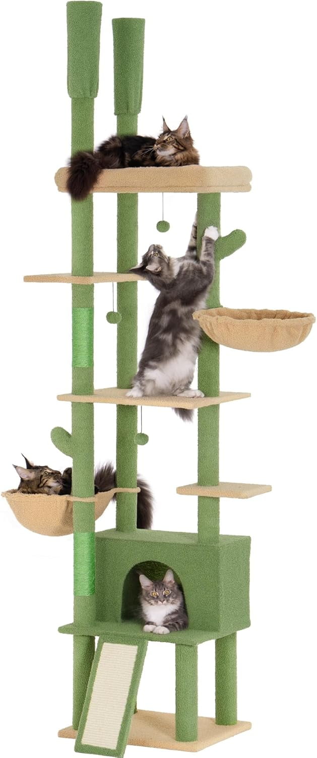 Large Cat Tree Floor to Ceiling for Large Cats, Tall Cat Tower ...
