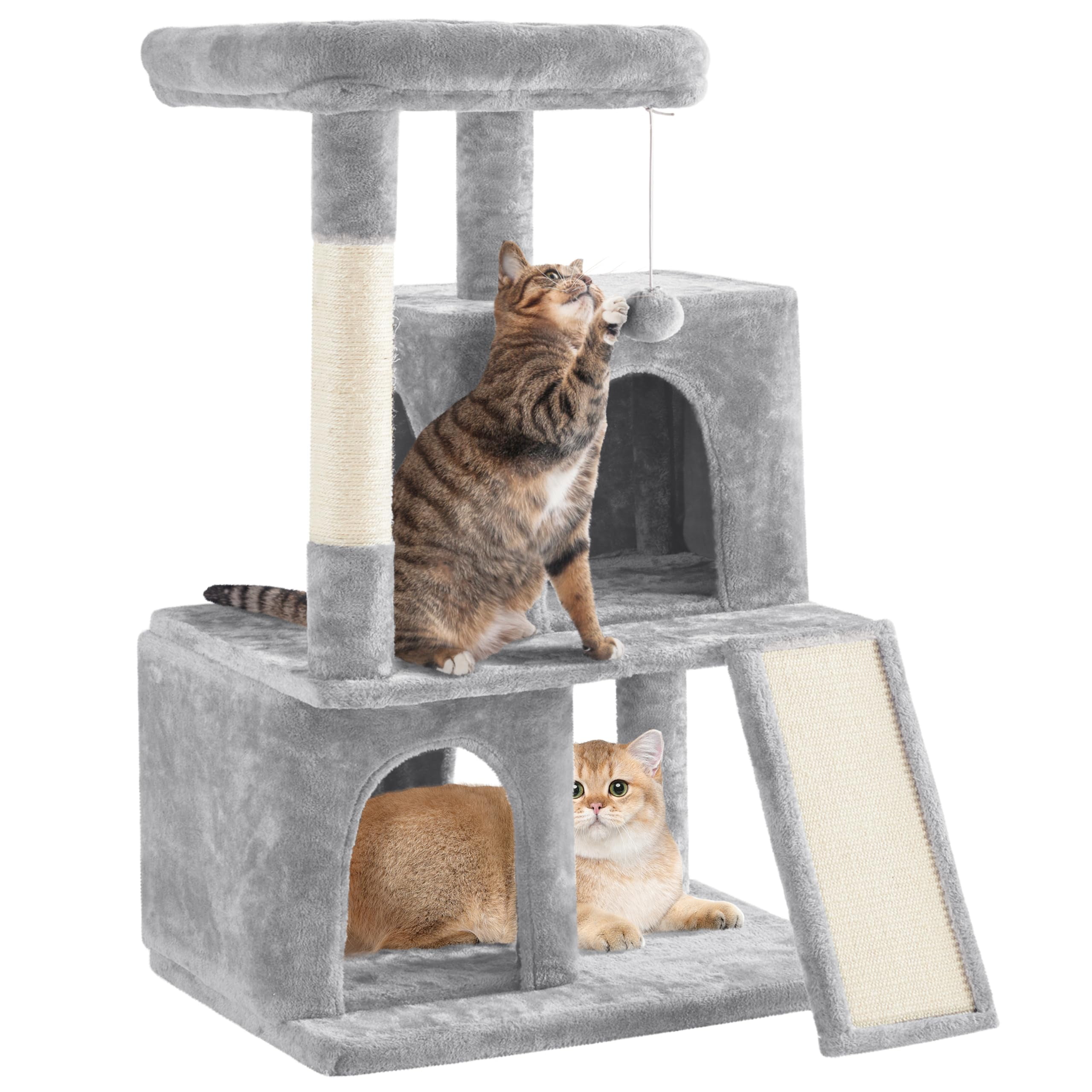 Large Cat Tree Tower 42 Inches, Multi-Level Climber with Scratching ...