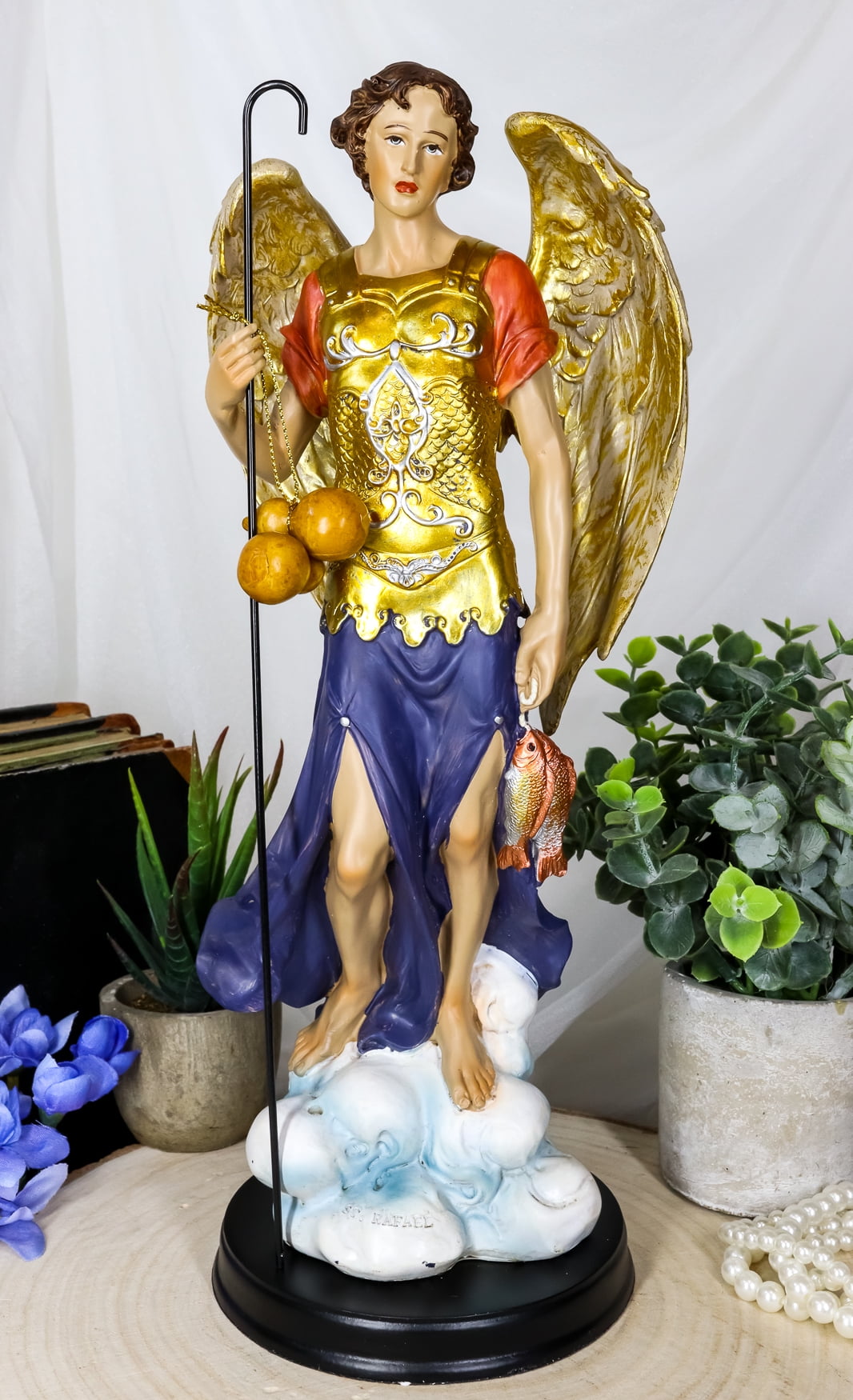 Large Catholic Church Archangel Raphael With Staff And Healing Oil ...