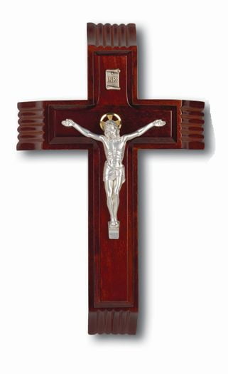 Large Catholic Dark Cherry Wood Sick Call Crucifix, 10" - Walmart.com
