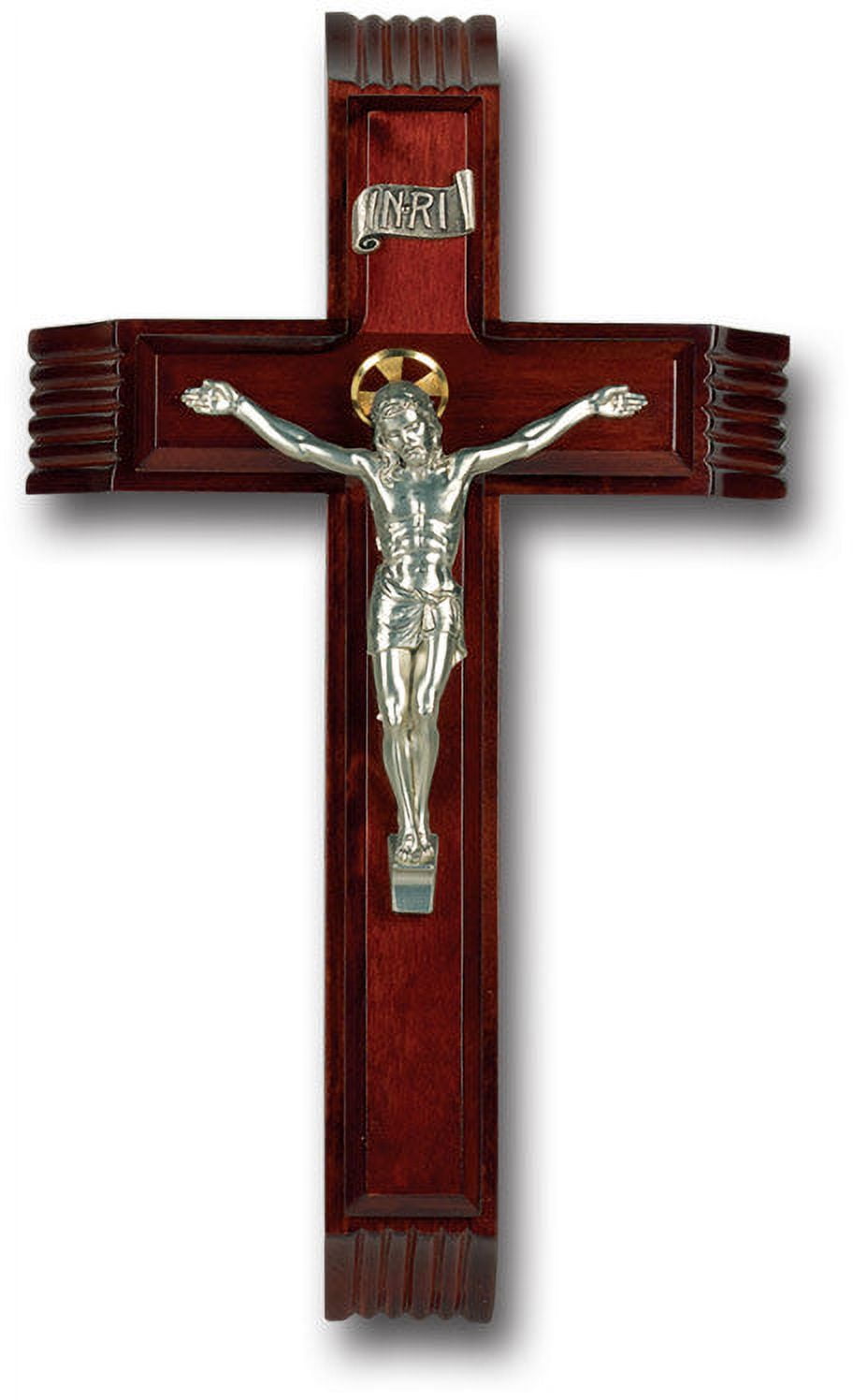 Large Catholic Dark Cherry Wood Sick Call Crucifix, 12" - Walmart.com