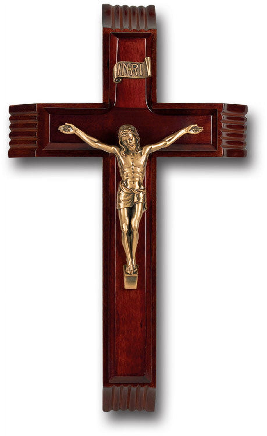 Large Catholic Dark Cherry Wood Sick Call Crucifix, 12" - Walmart.com