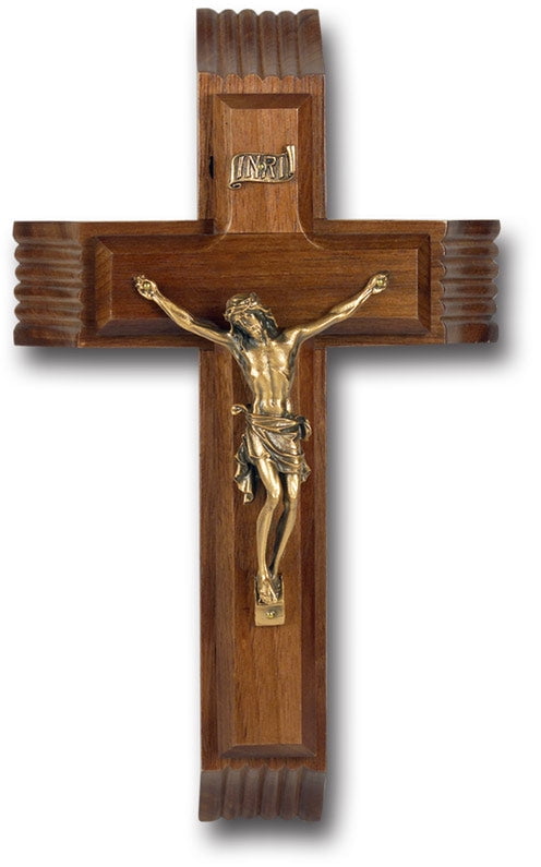 Large Catholic Genuine Walnut Sick Call Crucifix, 10" - Walmart.com