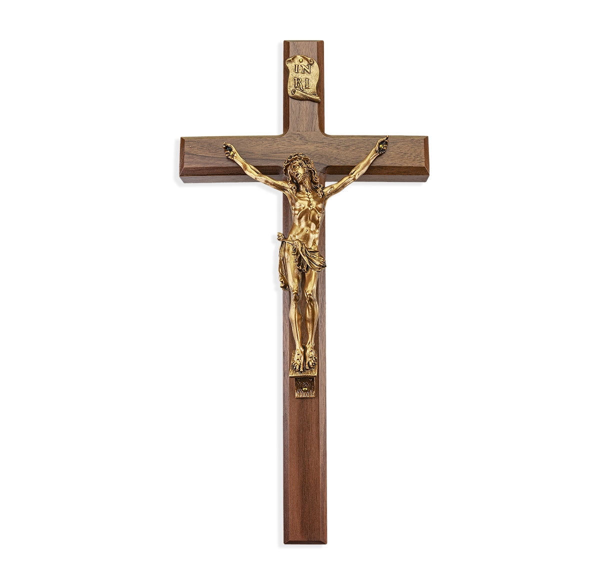 Large Catholic Genuine Walnut Wood Wall Crucifix, 15", for Home, Office ...