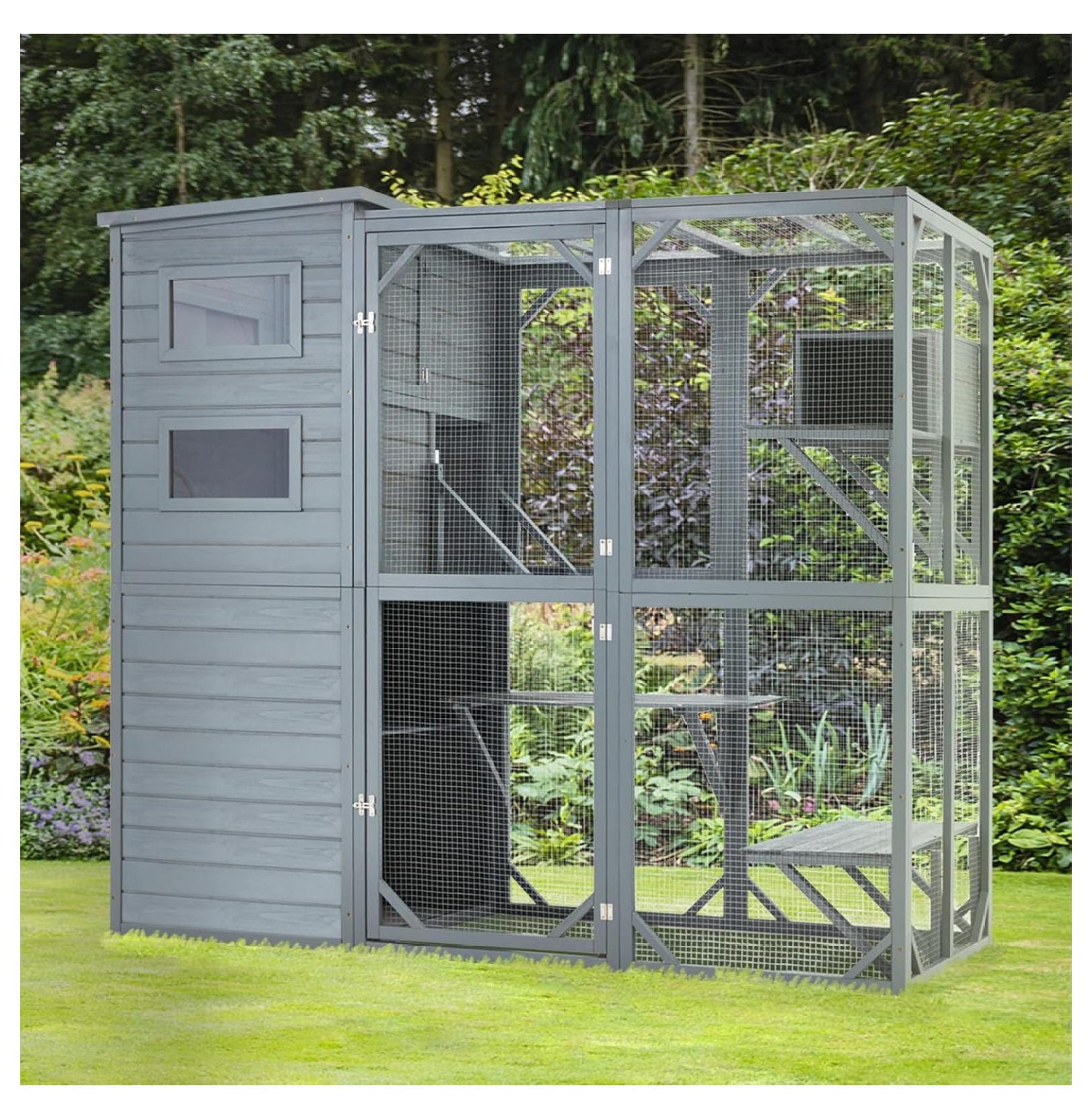 Large Catio Outdoor Cat Enclosure, 4 Tiers Indoor Cat House for ...