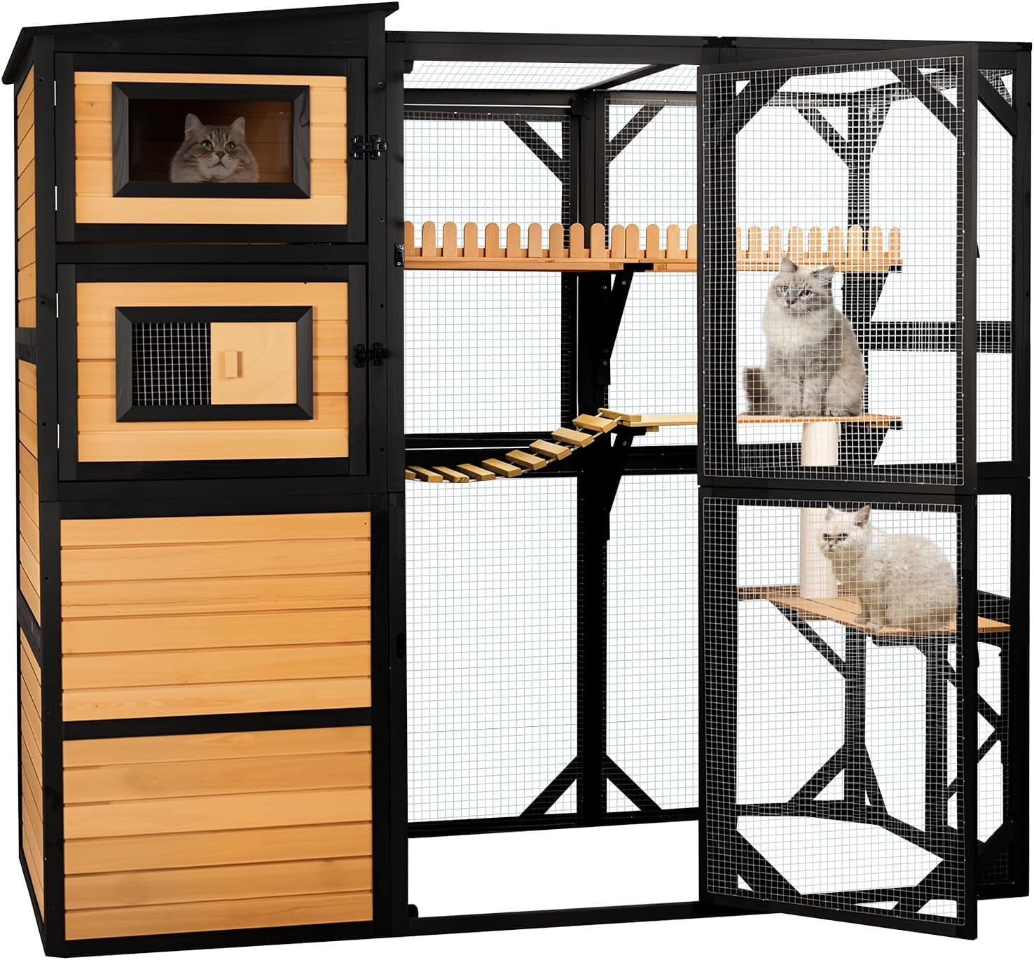 Large Catio Outdoor Cat Enclosure Window Acess Walk-in Cat Cage Cat ...