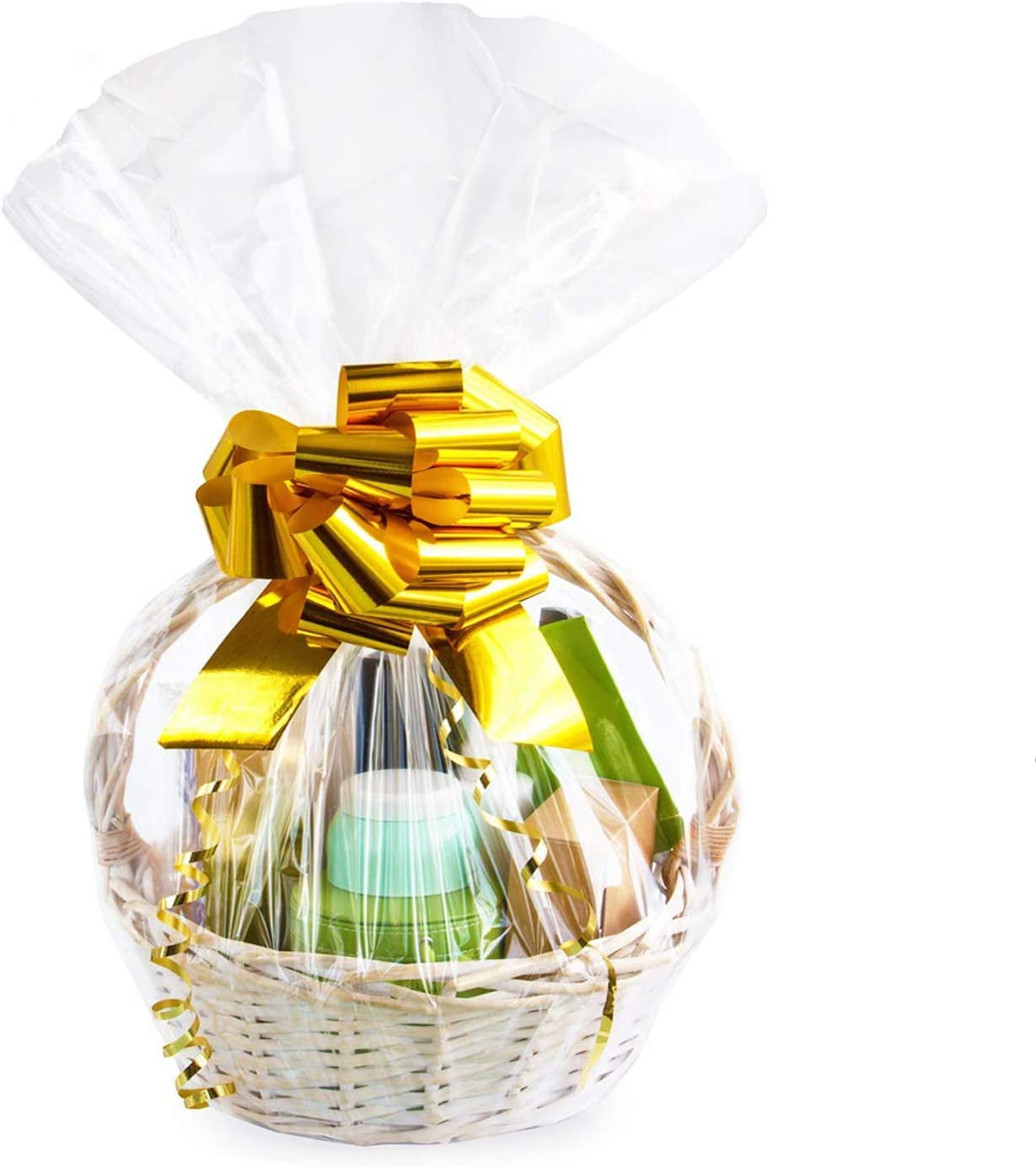 Large Cellophane Bags,24x30 Inch Cellophane Wrap for Gift Baskets,10 ...