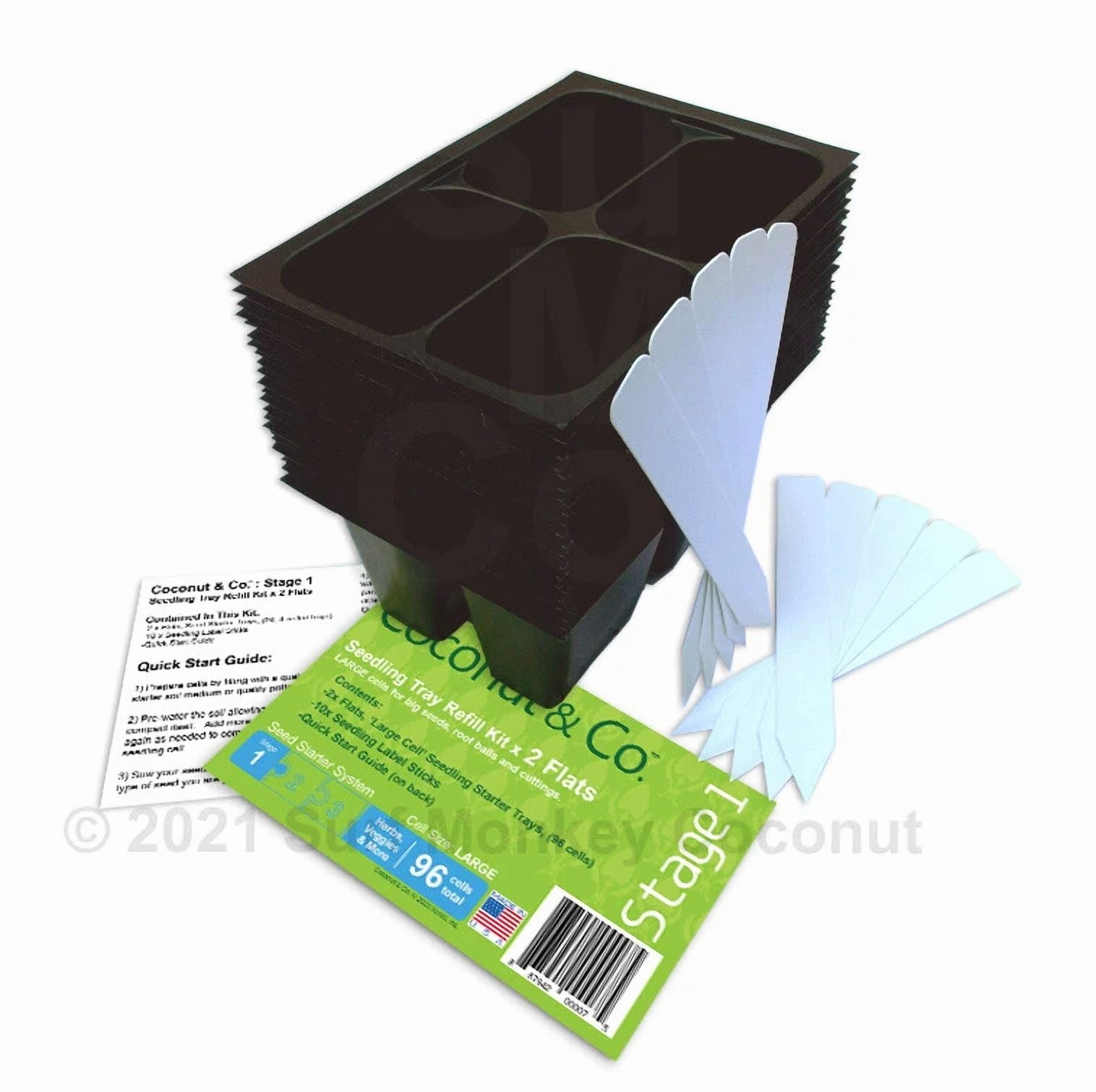 Large Cells, Seed Starter Trays (24 Trays, 4 Cells Per Tray) +10 Plant ...