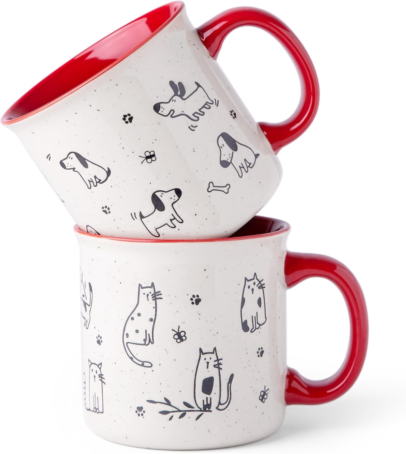 Large Ceramic Coffee Mug Set of 2, Extra Large Mugs with Large Handles ...