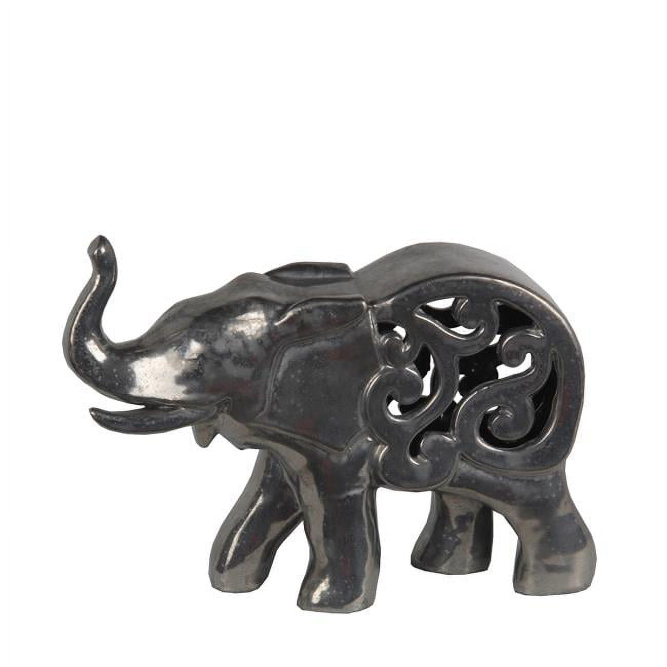 Large Ceramic Elephant Sculpture - Pewter - Walmart.com