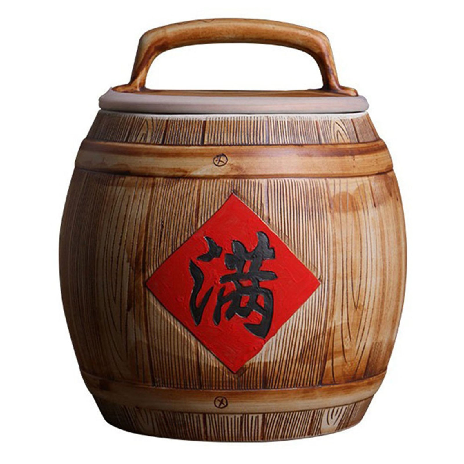 Large Ceramic Food Storage Containers Rice jar Sealed Barrel Grain ...