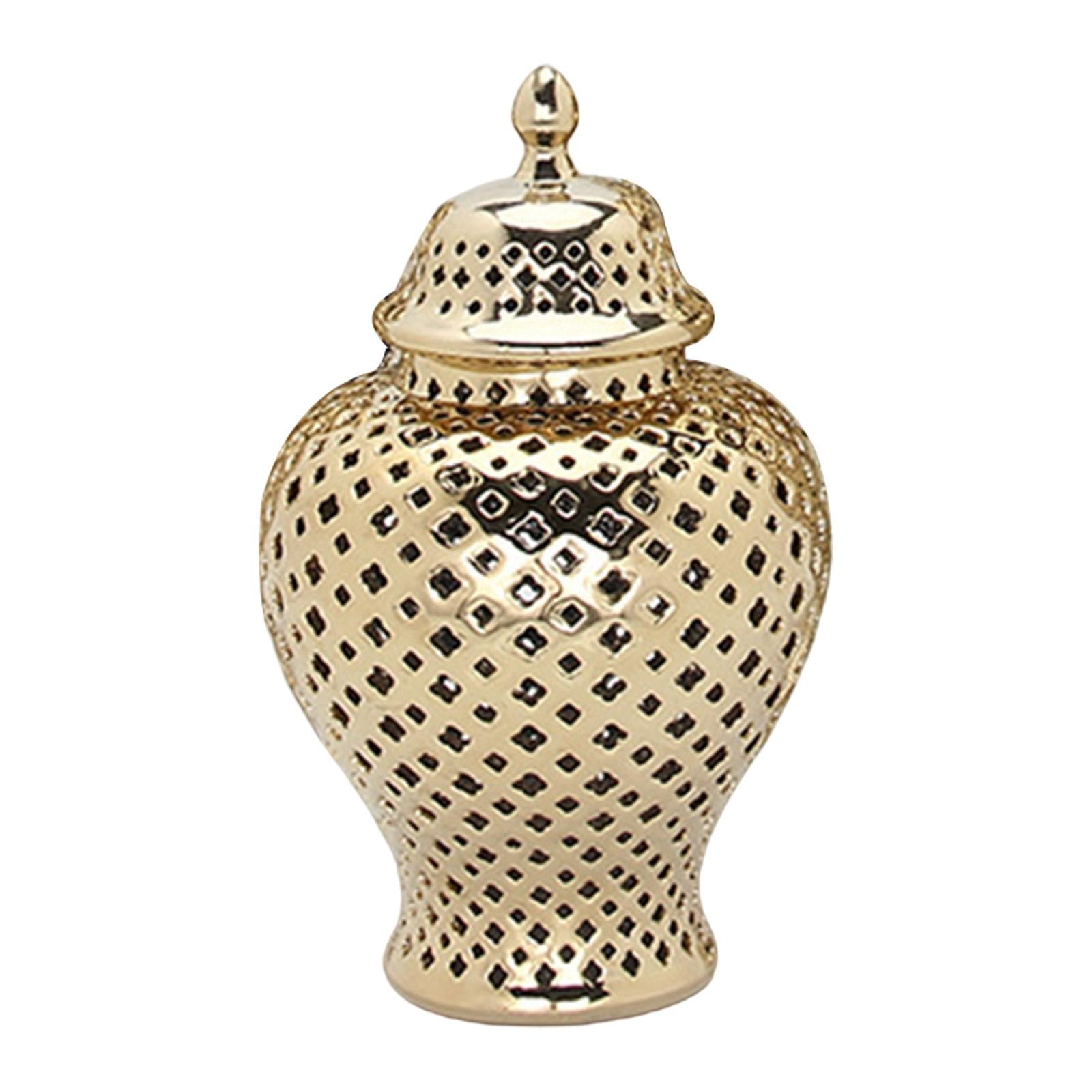 Large Ceramic Ginger Jar Porcelain Ginger Jar Carved Lattice with Lid ...