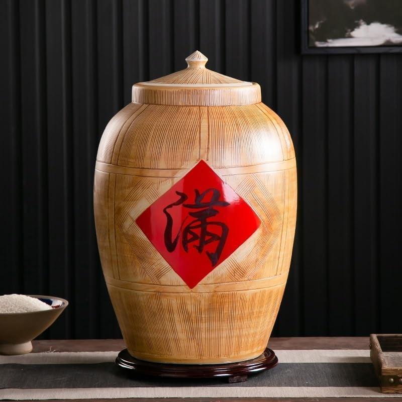 Large Ceramic Jar For Rice Ceramic Rice Bucket With Lid Water Tank Tea ...