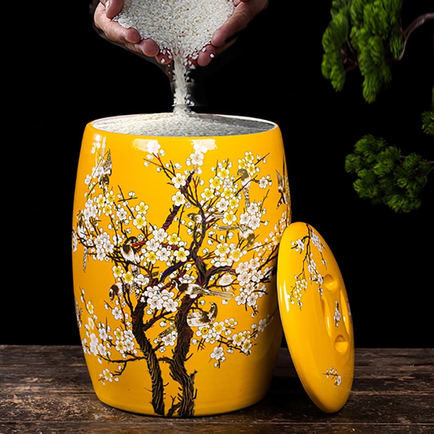 Large Ceramic Jar For Rice Ceramic Rice Bucket Ceramic Rice And Grain ...