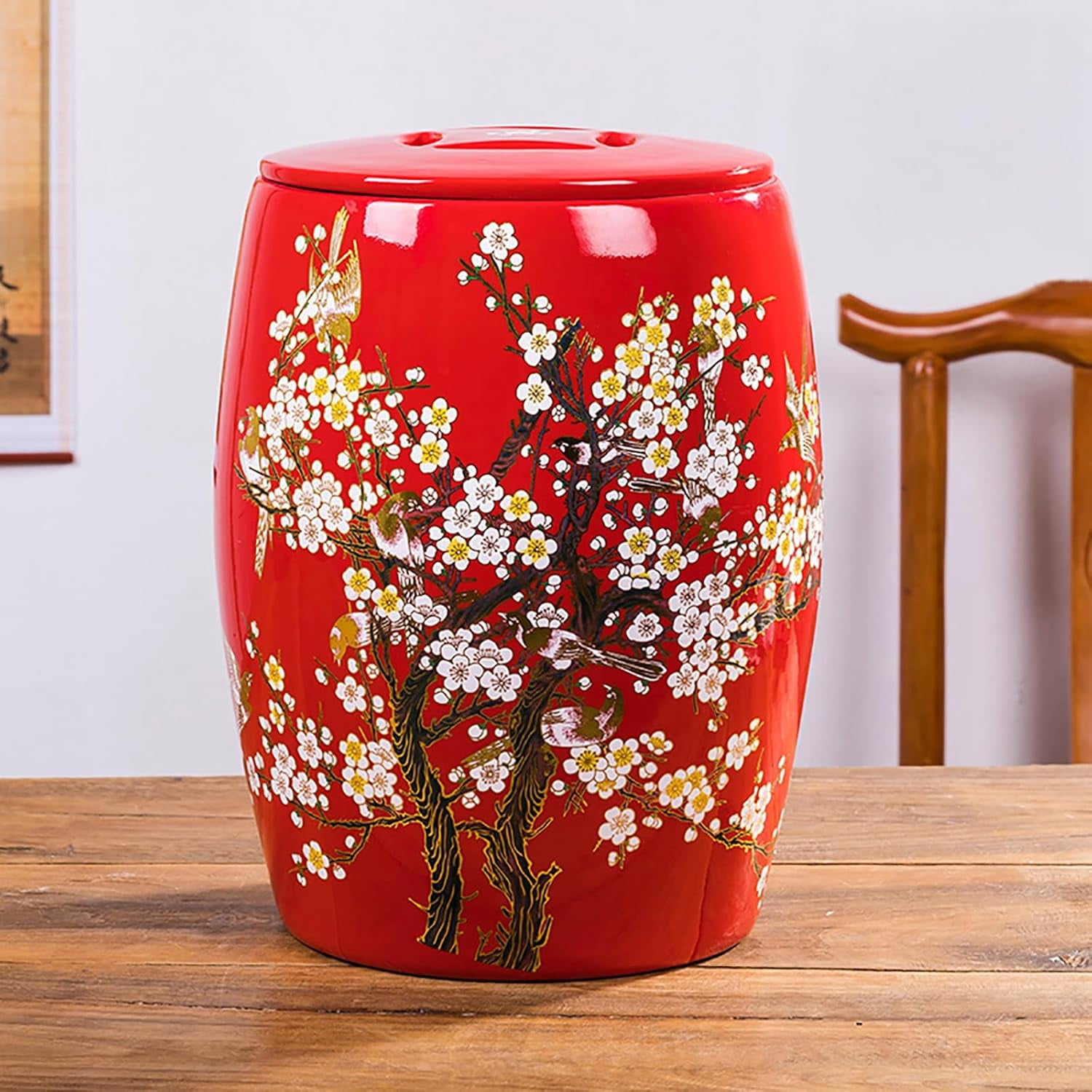 Large Ceramic Jar For Rice, Ceramic Rice Bucket With Lid, Rice Storage ...