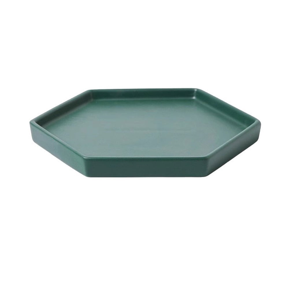 Large Ceramic Plant Saucer, Hexagon Flower Planter Drip Tray for Living ...
