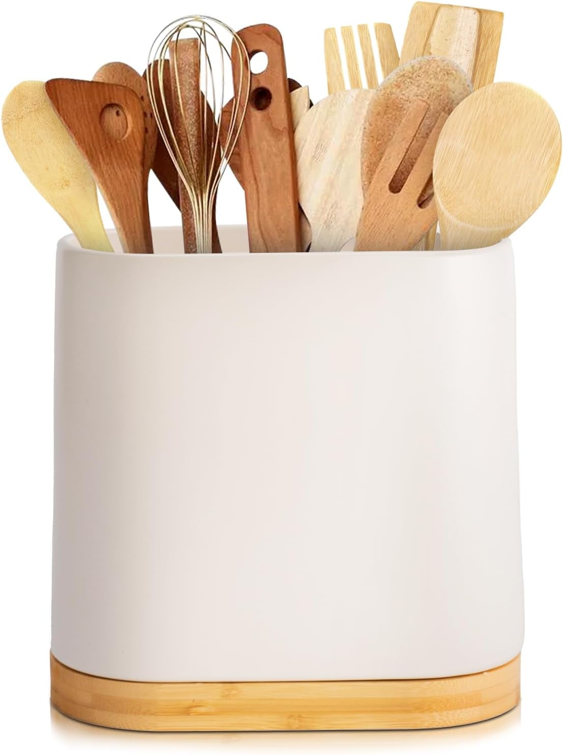 Large Ceramic Utensil Holder for Countertop,Kitchen Utensil Holder with ...