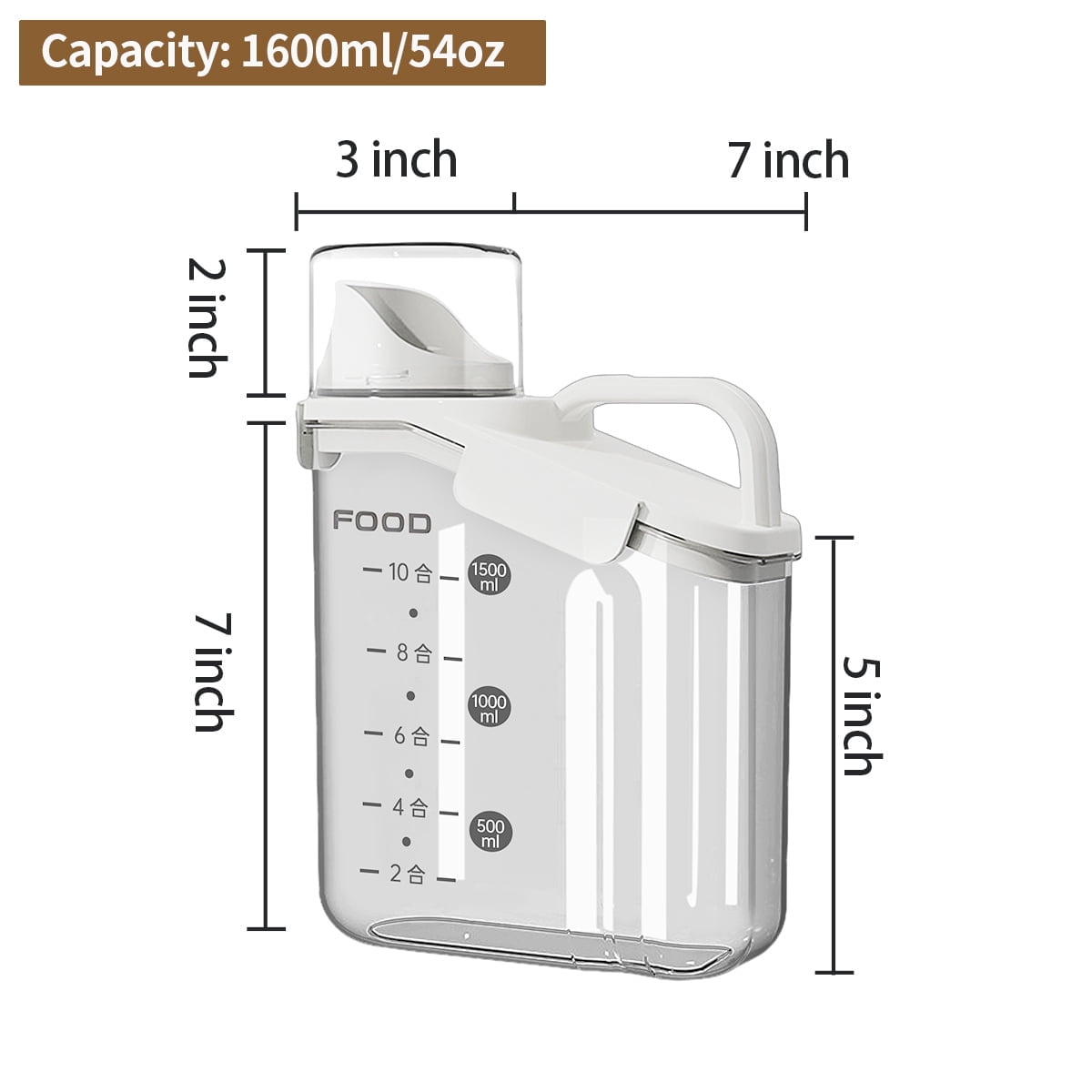 Large Cereal Containers Storage Set, Dispenser Approx. 1.5L Fits Full ...