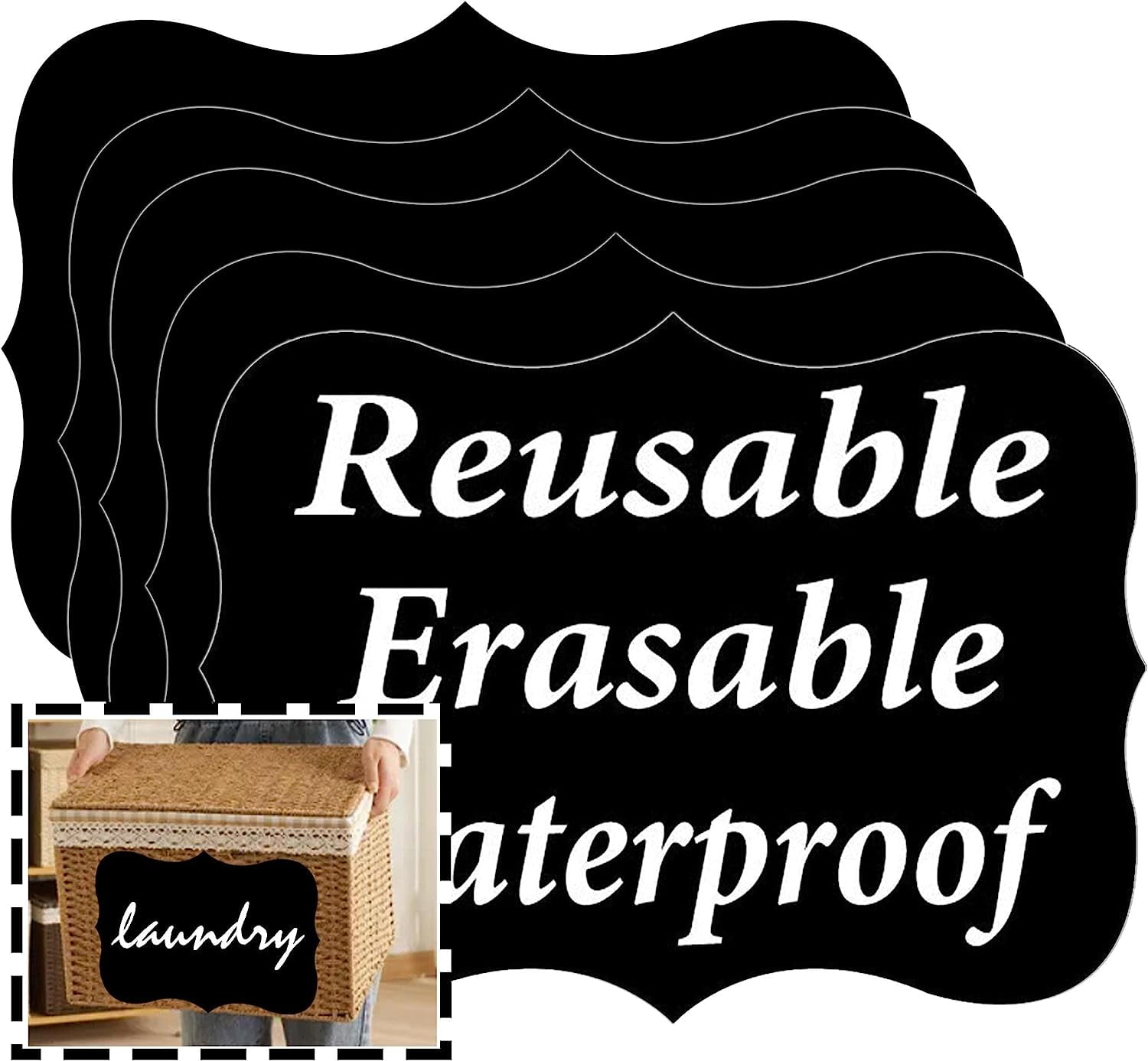 Large Chalkboard Labels Blackboard Stickers 5x7inch Erasable & Reusable ...